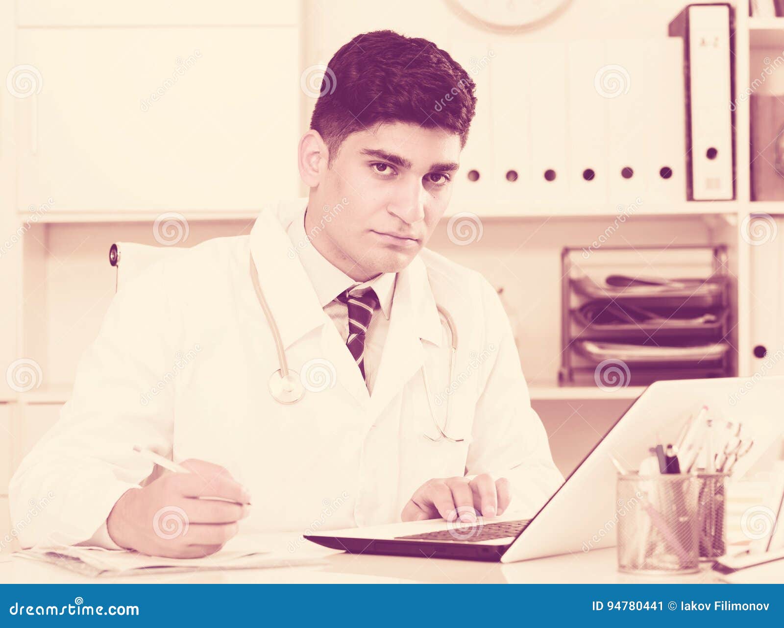 Physician is Doing Report about Patients Stock Image - Image of care ...