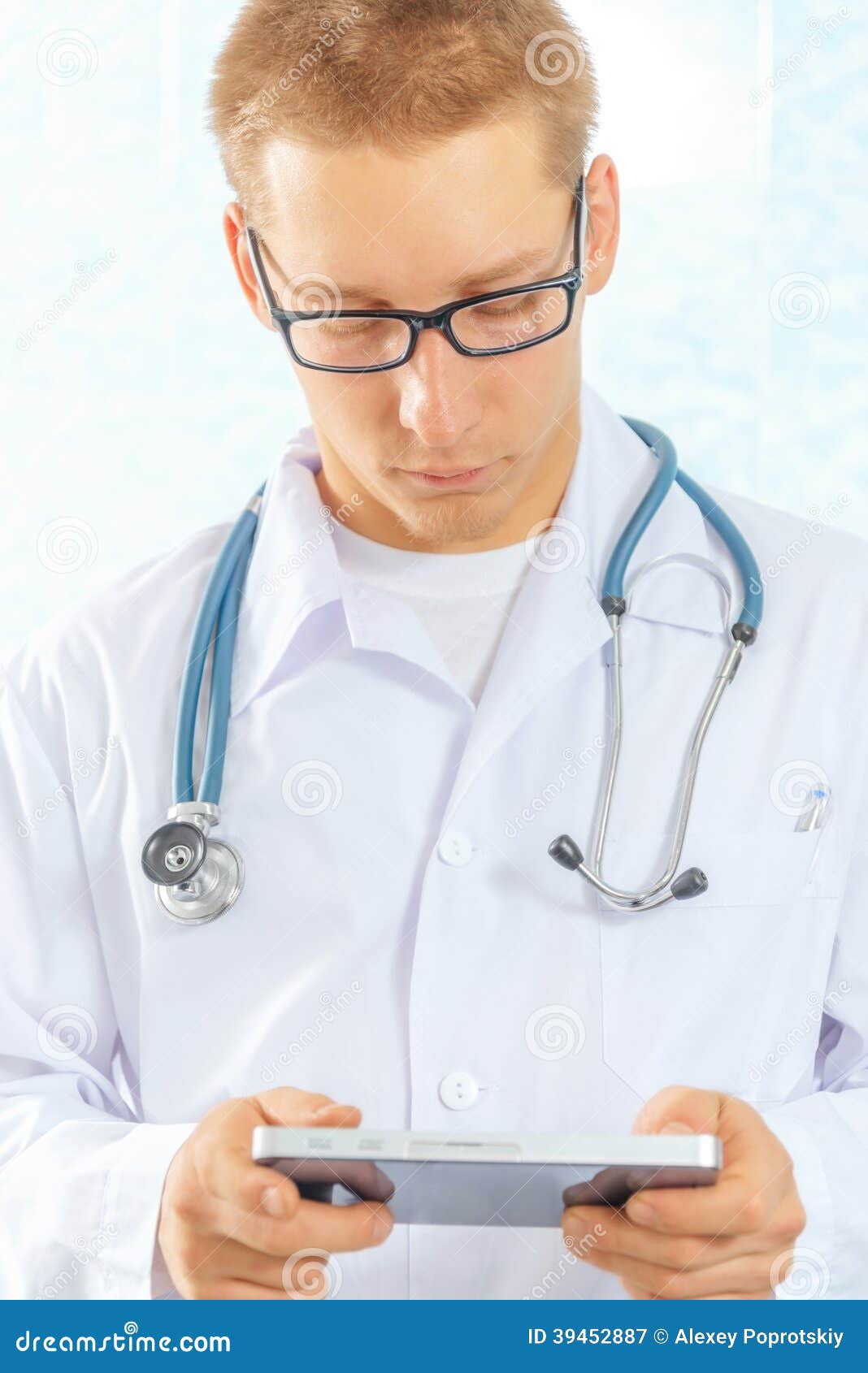 Physician Holds a Tablet Computer Stock Image - Image of medicine ...