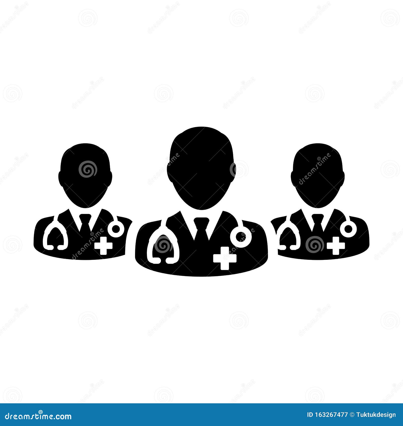 Physician Icon Vector Group Of Male Doctors Person Profile Avatar For