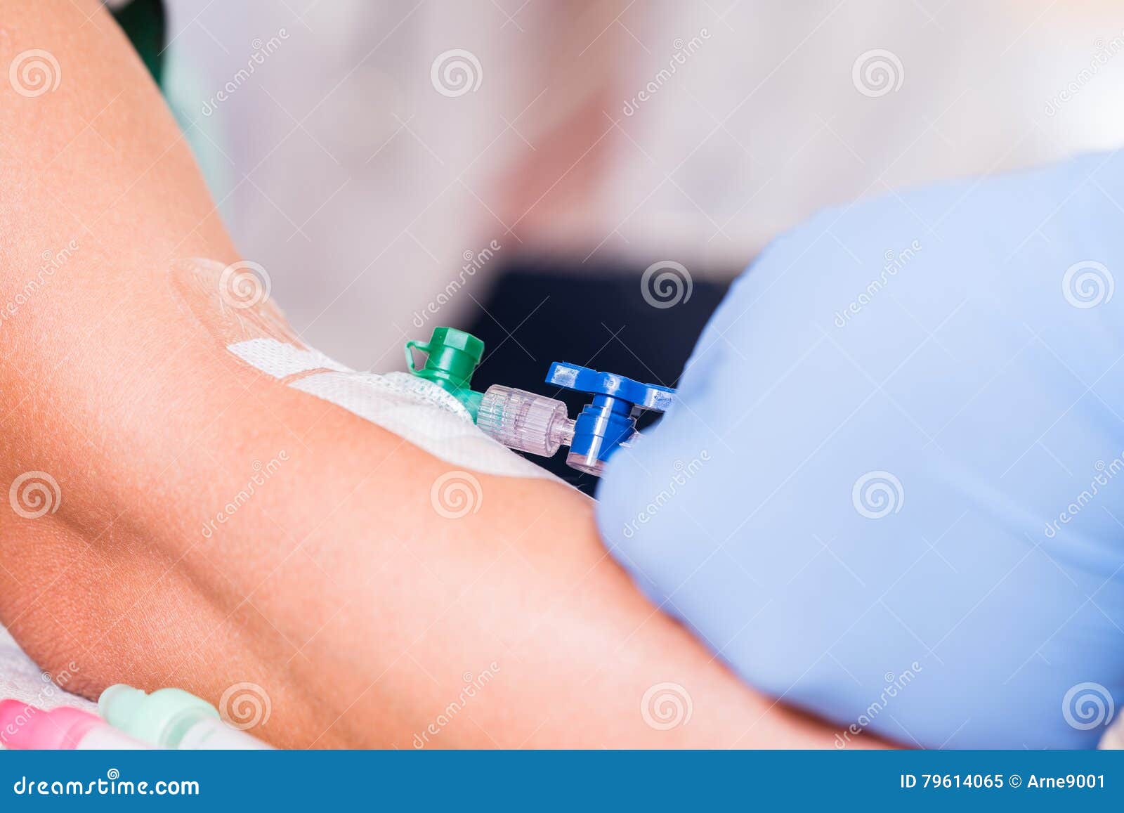 Physician or Nurse Taking Blood Sample of Woman Stock Image - Image of ...