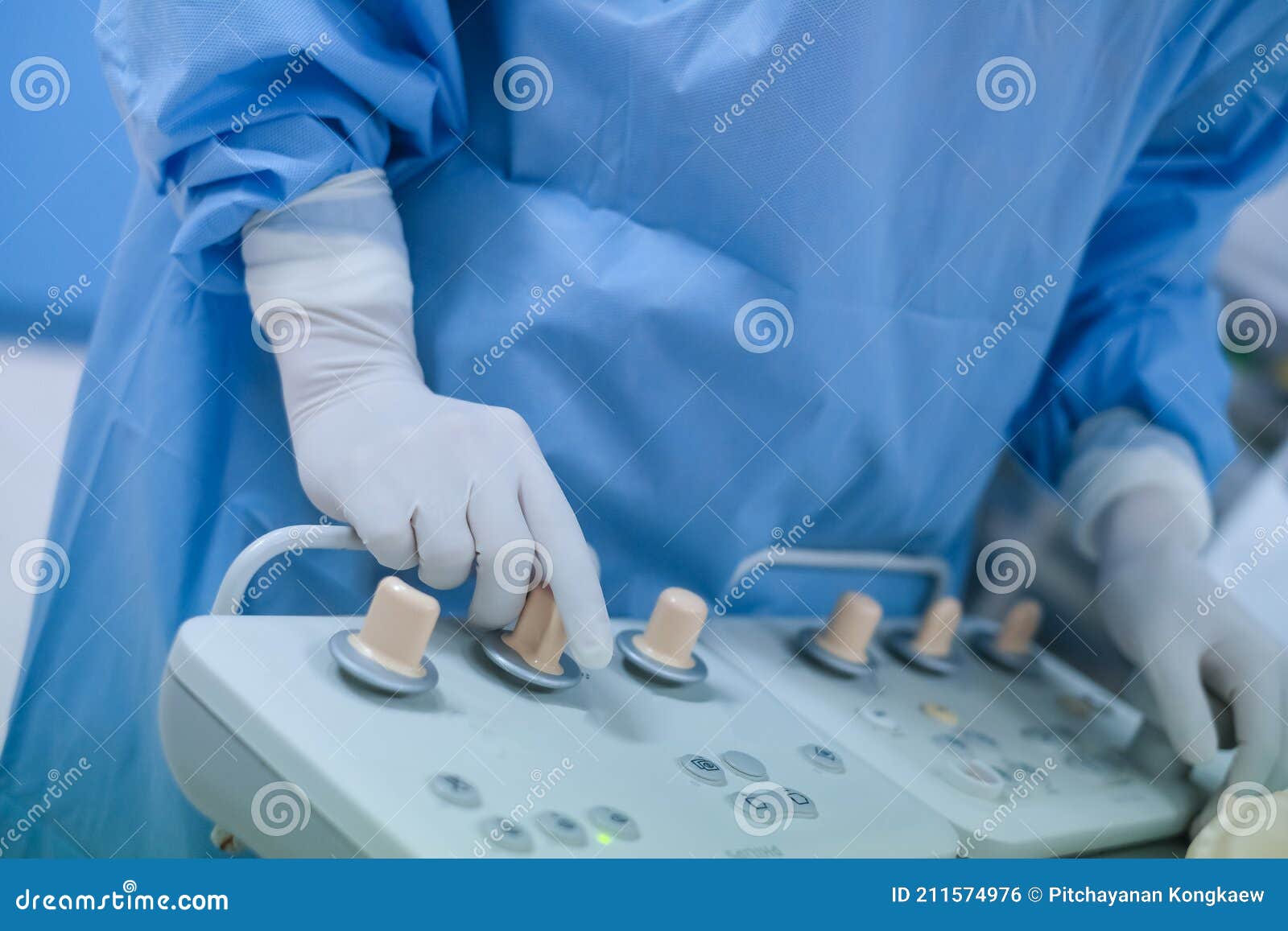 Physician `s Hand Control Machine for the Operation Stock Photo - Image ...