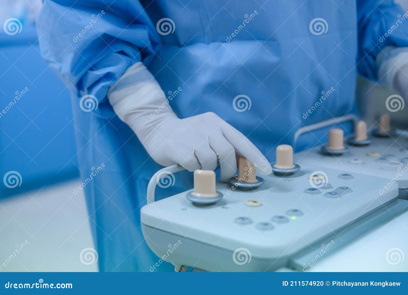 Physician `s Hand Control Machine for the Operation Stock Photo - Image ...
