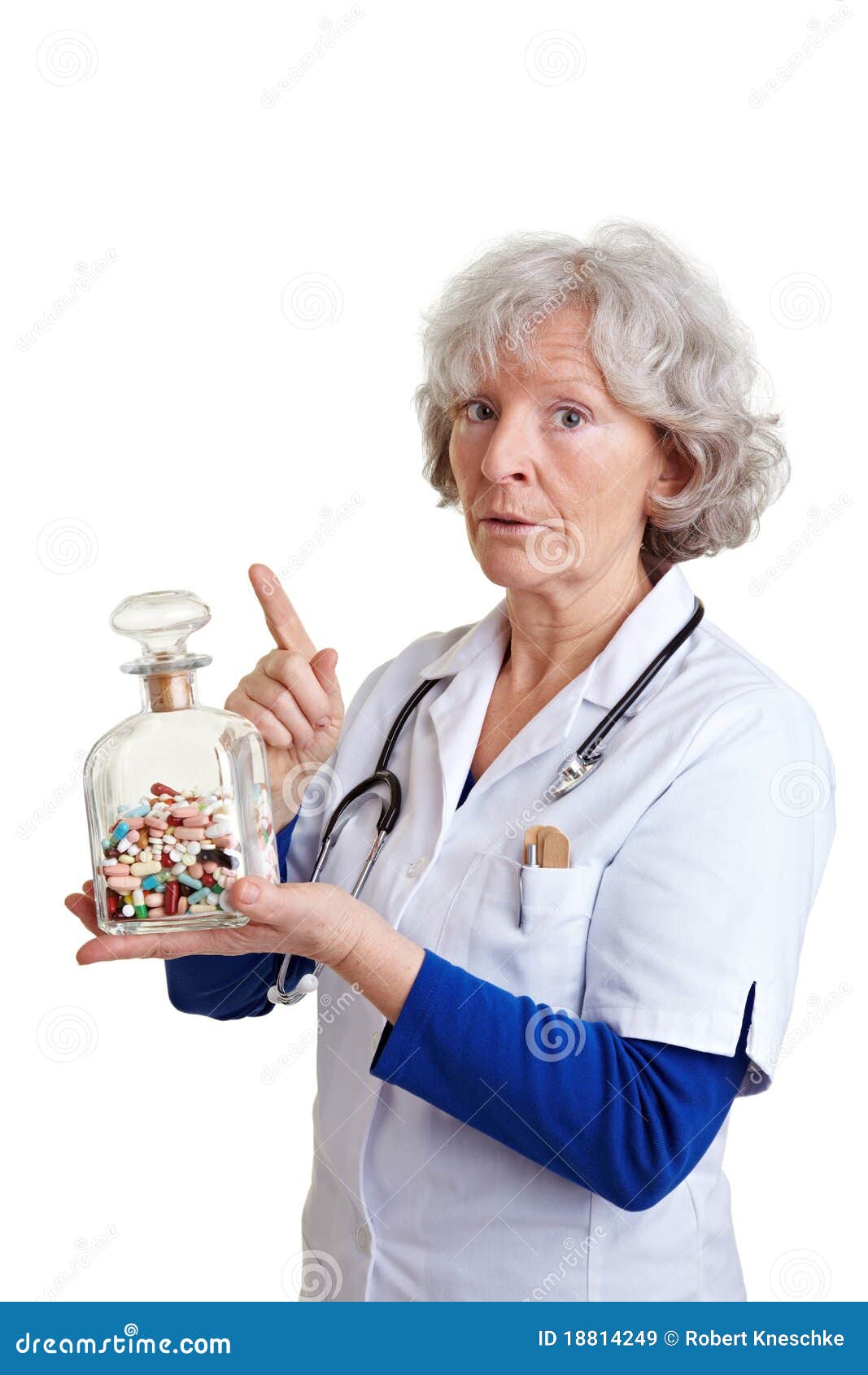 Physician Warning with Pills Stock Image - Image of citizen, adverse ...