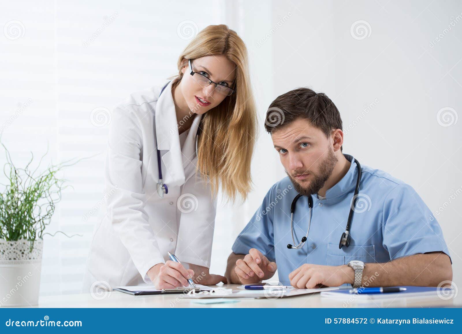Physicians at work stock photo. Image of plan, hospital - 57884572