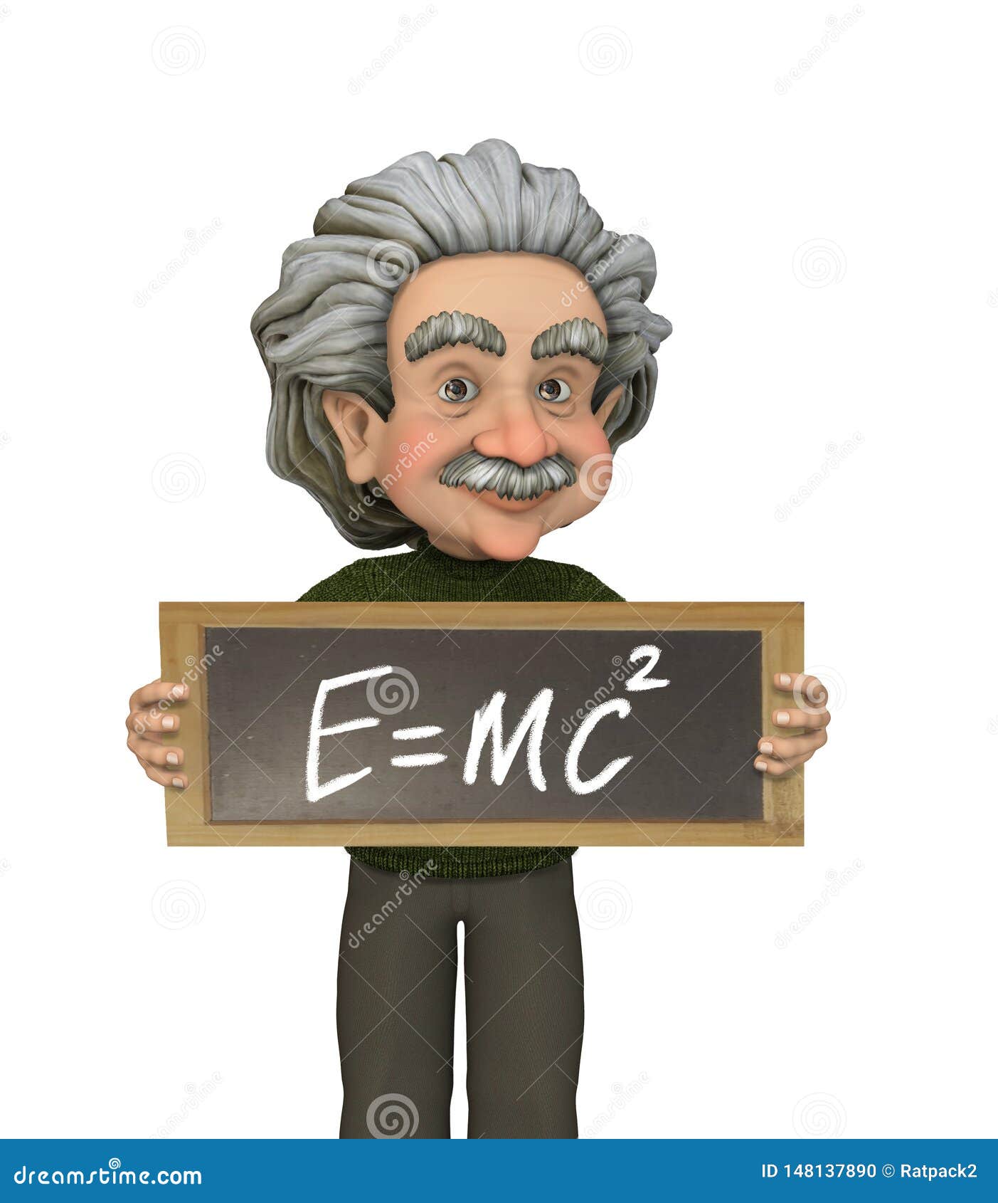 Physicist Albert Einstein Presenting His Formula On A Blackboard Stock ...
