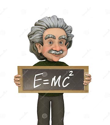 Physicist Albert Einstein Presenting His Formula on a Blackboard Stock ...