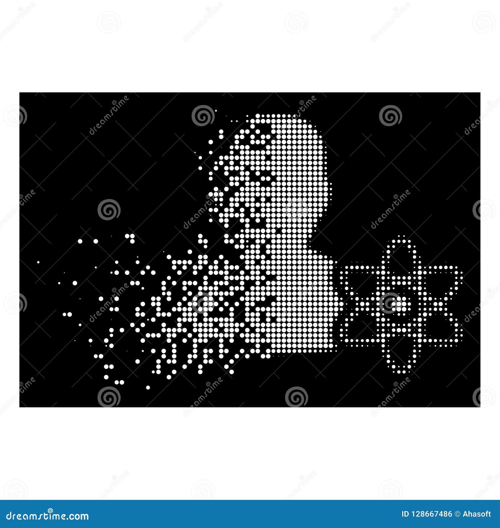 Bright Fragmented Dotted Halftone Physicist Science Icon Stock Vector ...