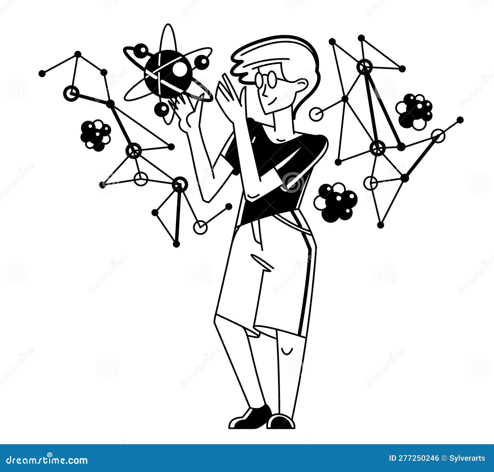 Physicist Working on Some Theoretical Physics or Making an Experiment ...