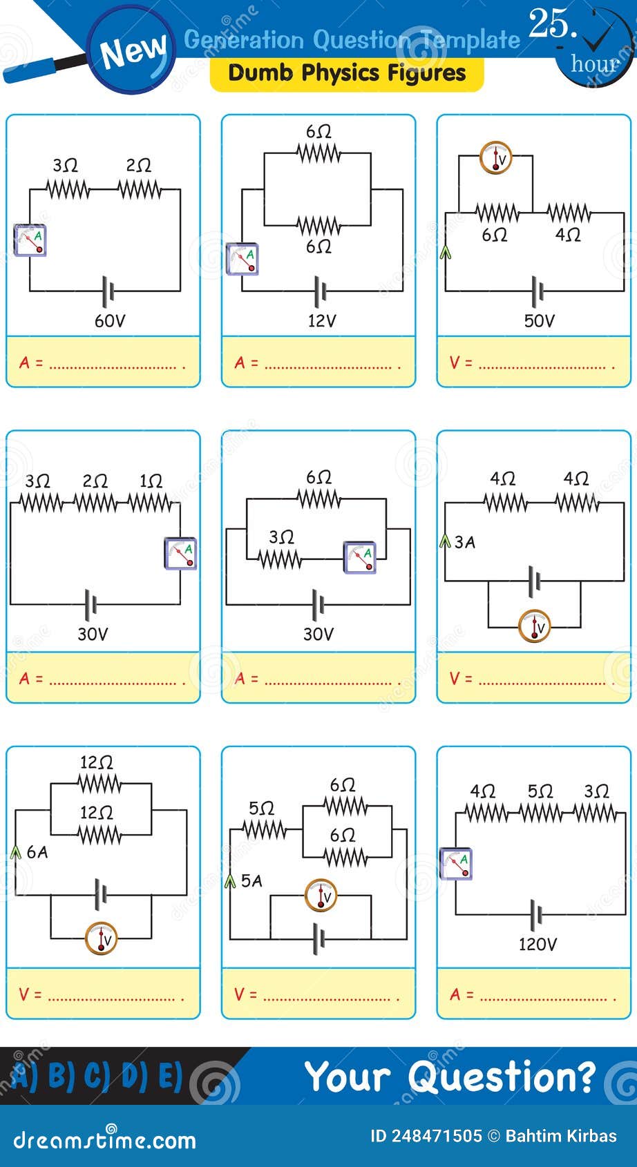 Physics, Basic Electric Circuits, Next Generation Question Template ...