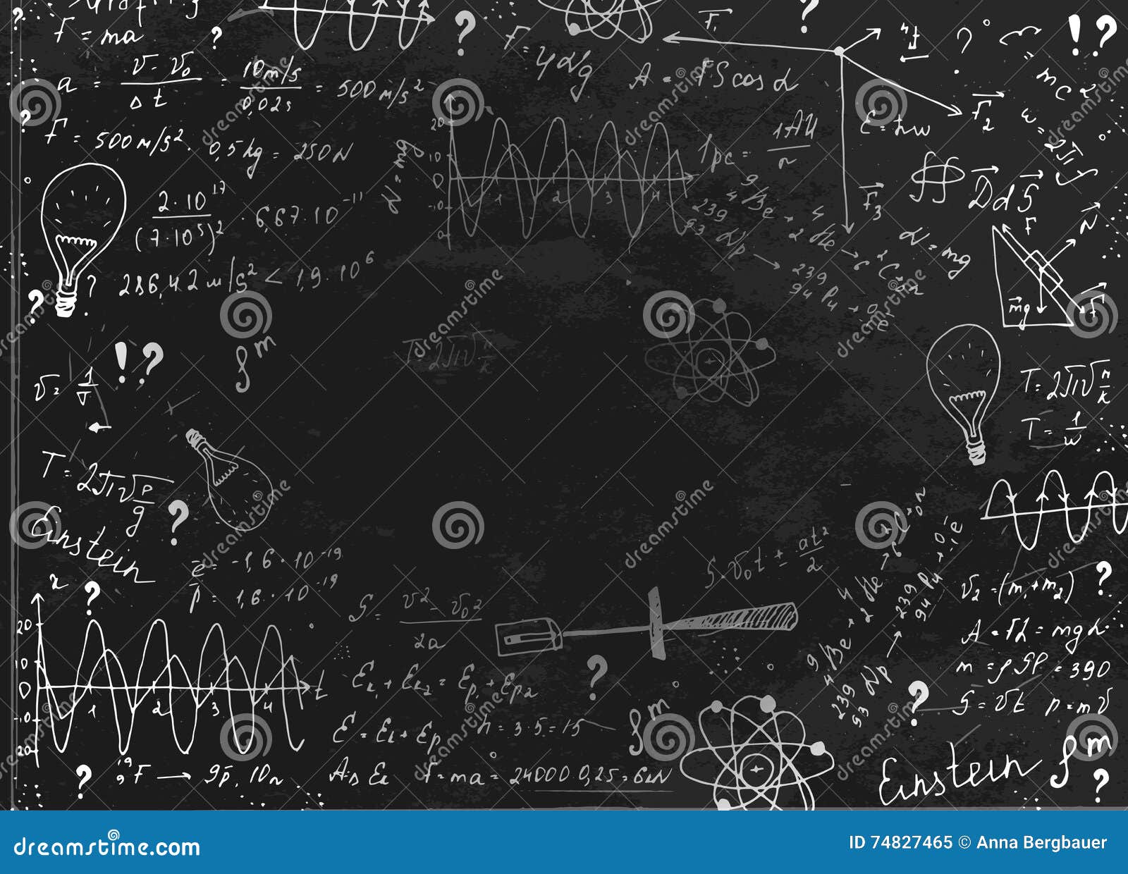 Physics blackboard image stock vector. Illustration of graph - 74827465