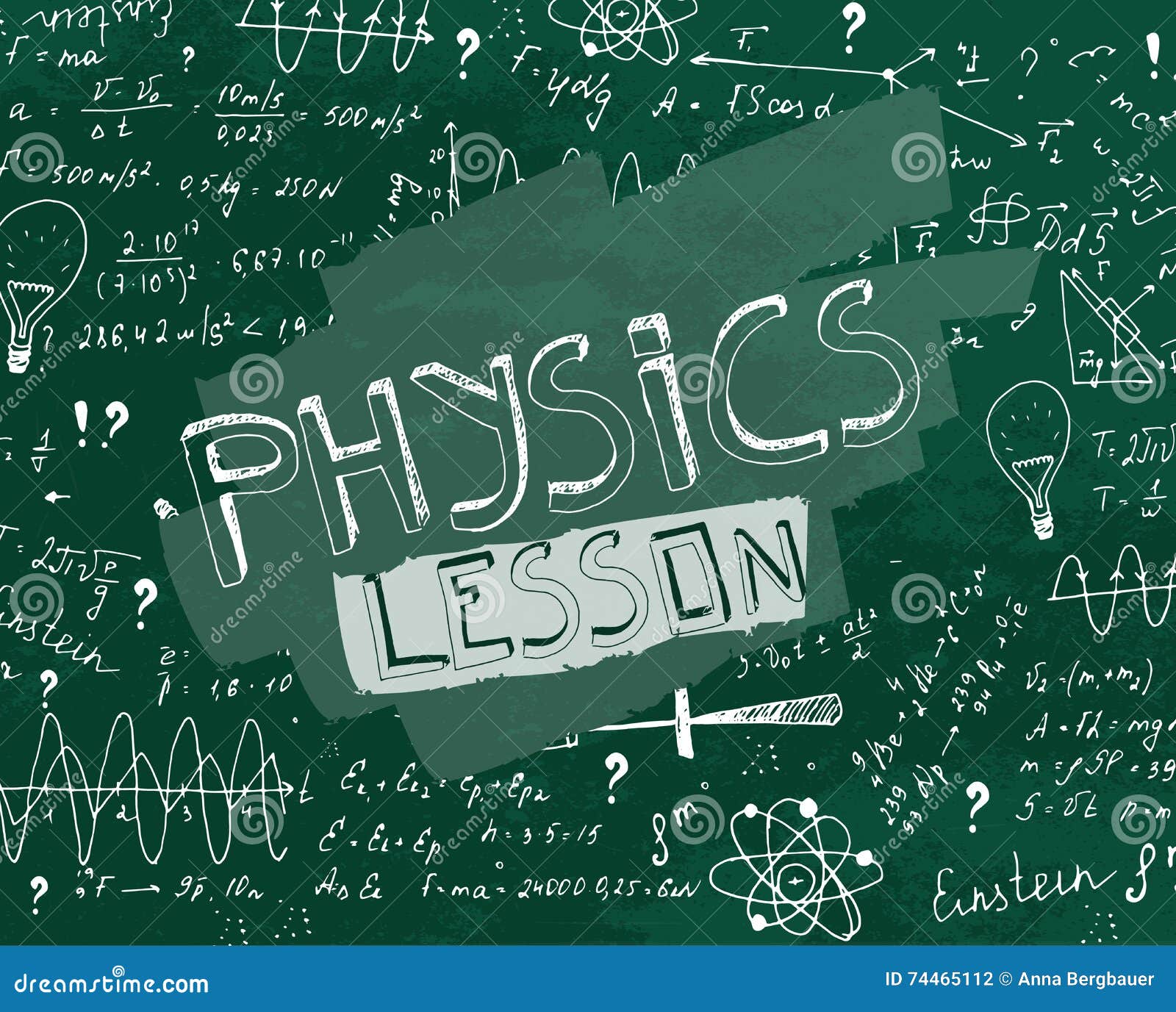 Physics blackboard image stock vector. Illustration of physic - 74465112