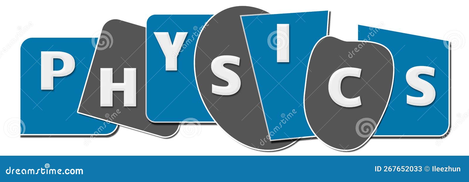 Physics Blue Grey Abstract Shapes Horizontal Stock Illustration ...