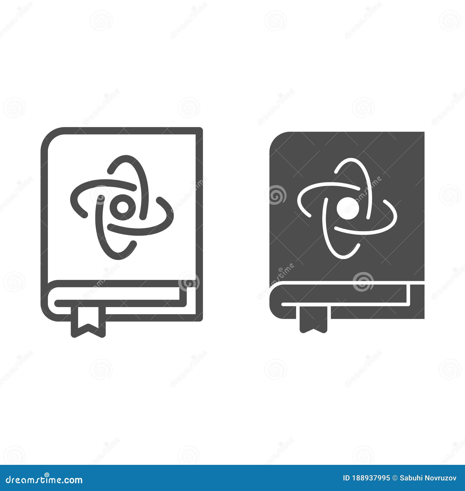 Physics Book Line and Solid Icon, Science Concept, Chemistry Textbook ...