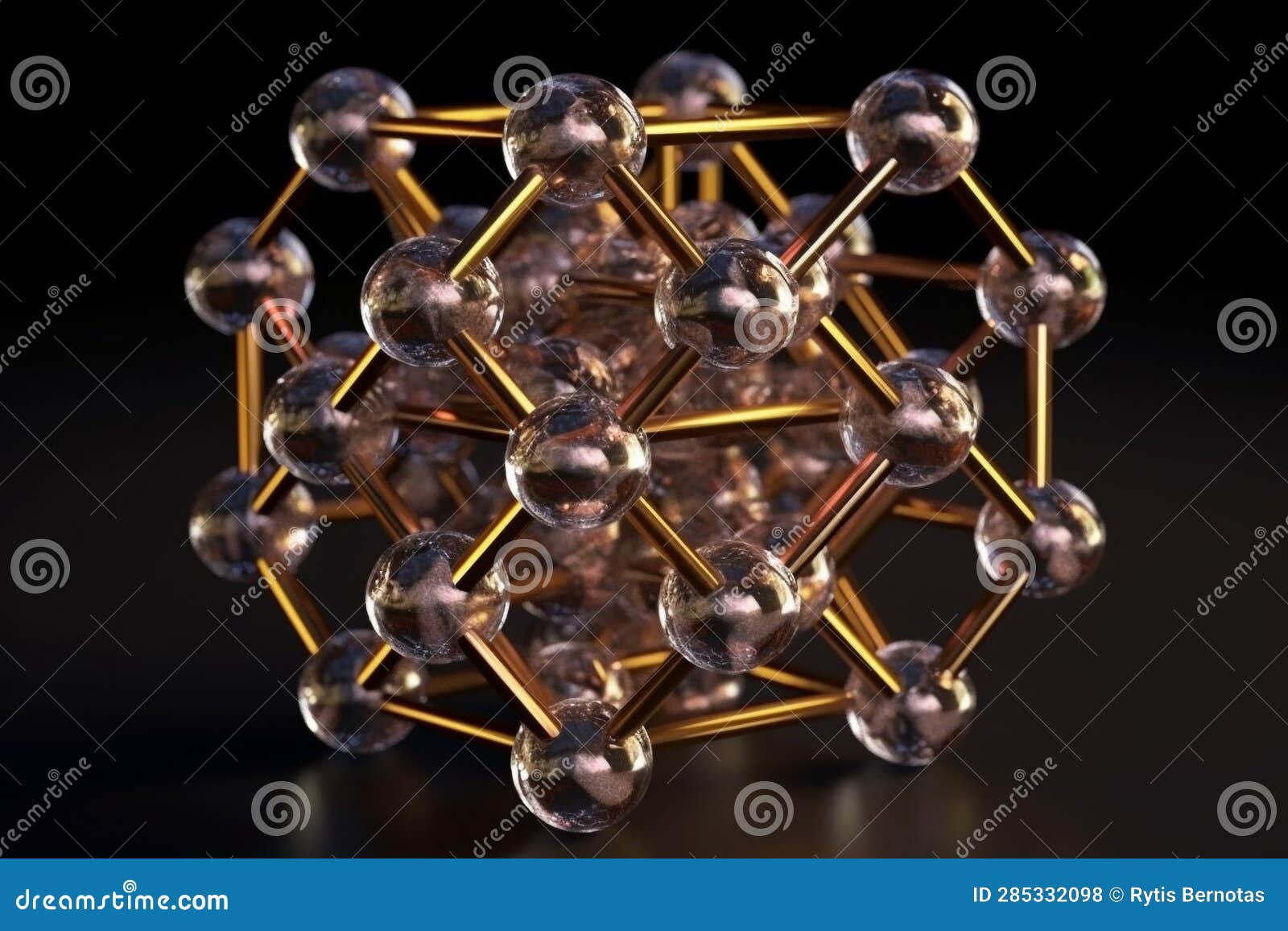 Crystal Lattice of a Solid Object. Generative AI Stock Illustration ...