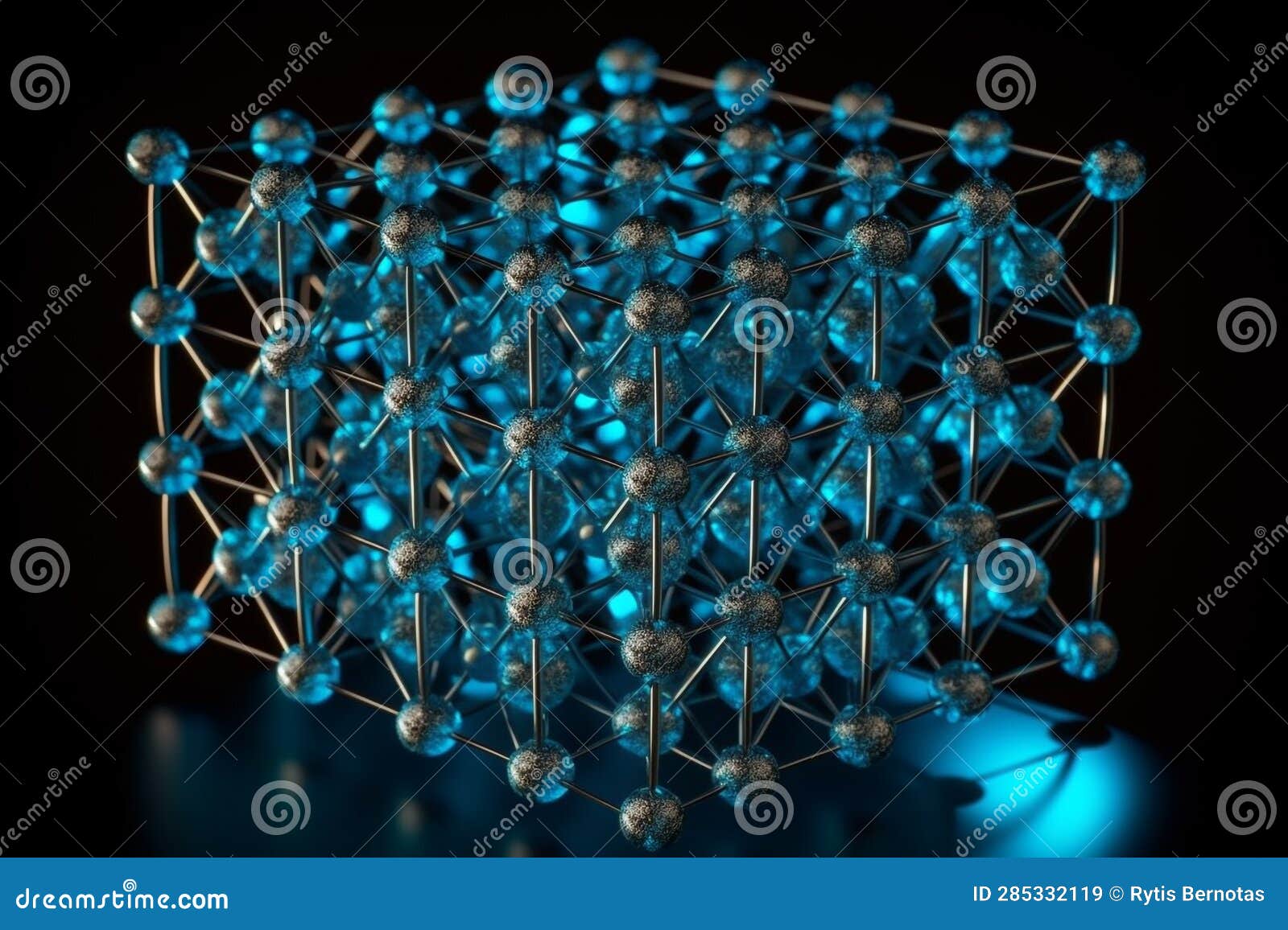Crystal Lattice of a Solid Object. Generative AI Stock Illustration ...