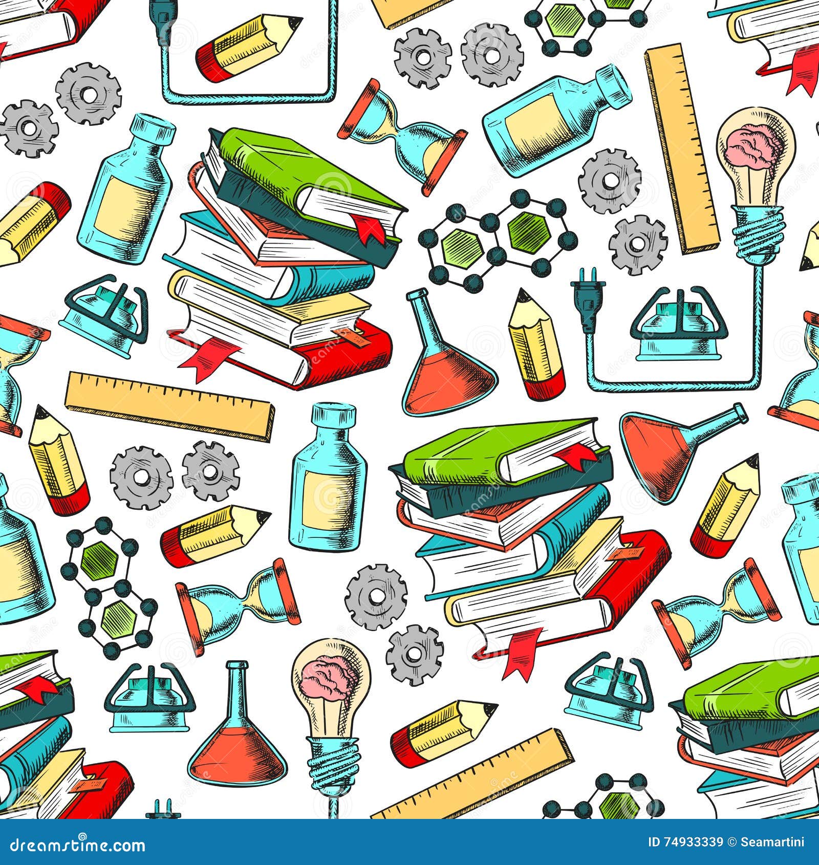 Physics and Chemistry Seamless Pattern Stock Vector - Illustration of ...