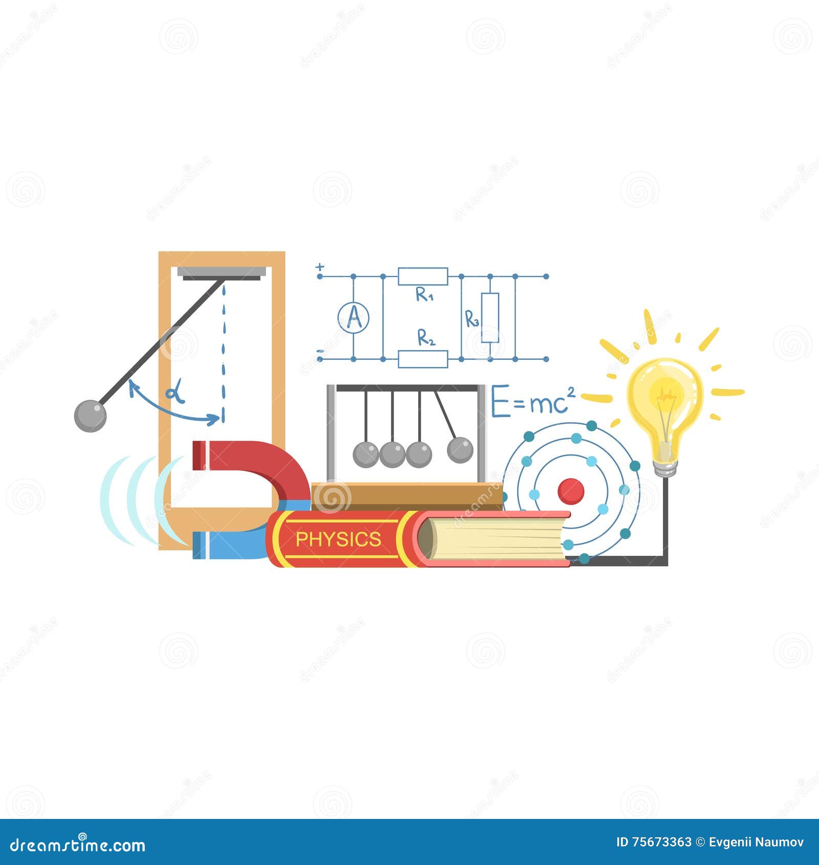 Physics Class Set of Objects Stock Vector - Illustration of formula ...