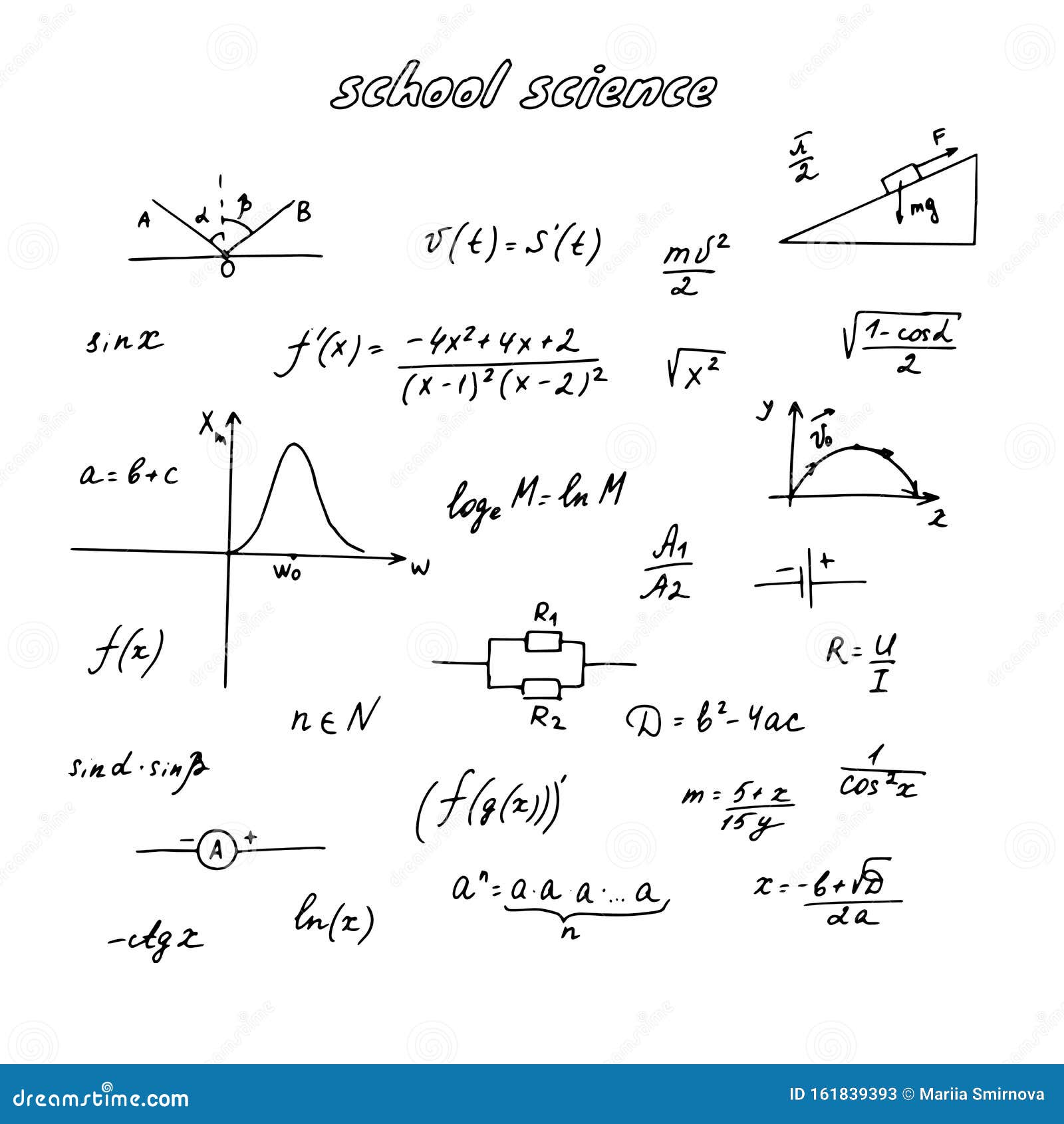 Physics Constructions, Formulas and Schemes. Stock Vector ...