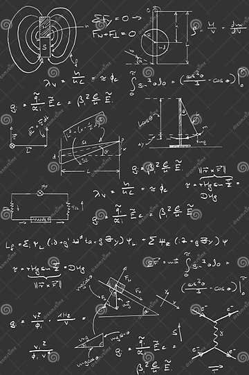 Physics Diagrams and Formulas Stock Illustration - Illustration of ...