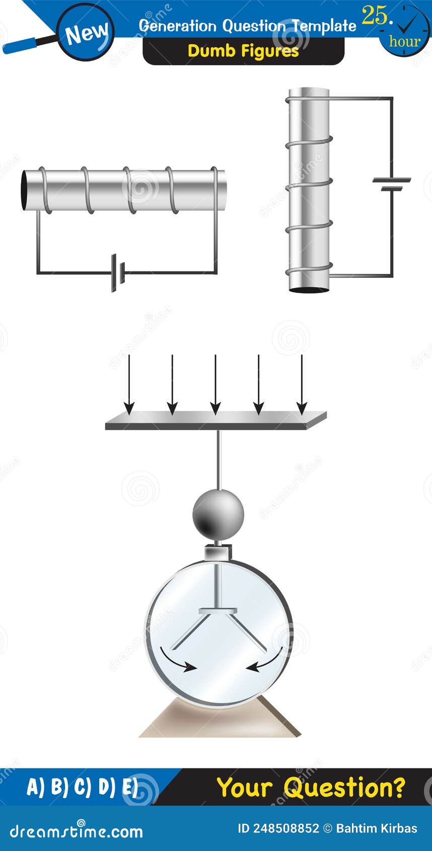 Physics, Electromagnet, Next Generation Question Template Stock ...