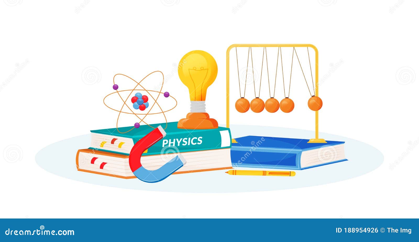 Physics Flat Concept Vector Illustration Stock Vector - Illustration of ...