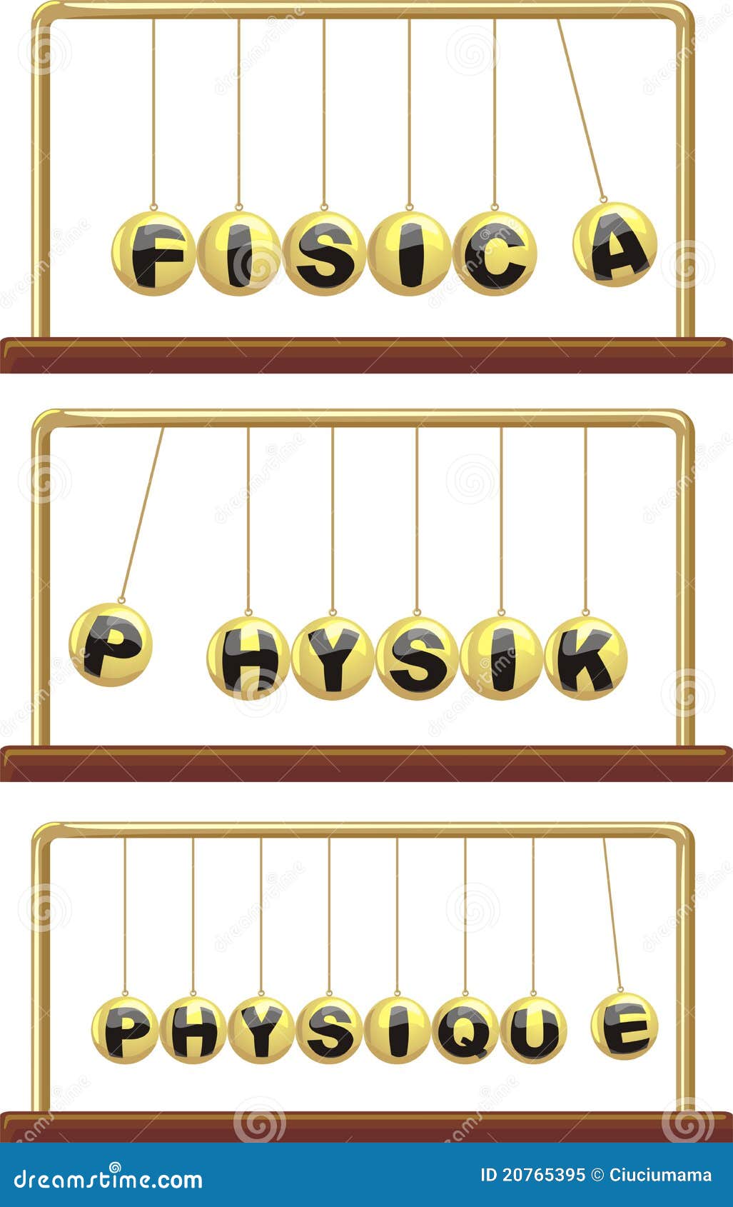 Physics in Foreign Languages - Newton`s Cradle Stock Vector ...