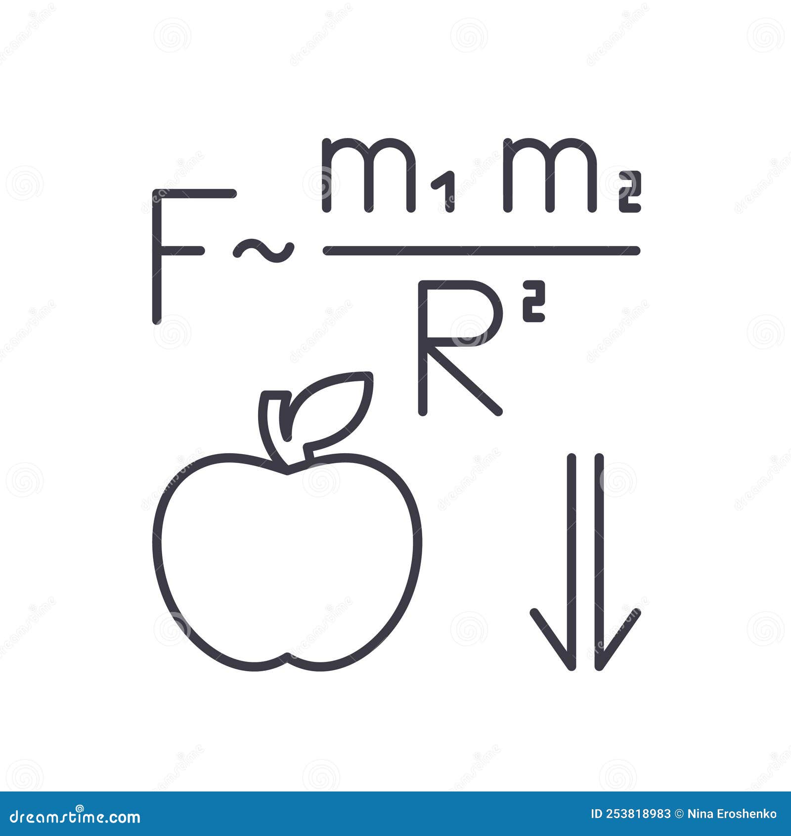 Physics Formula Line Icon, Outline Symbol, Vector Illustration, Concept ...
