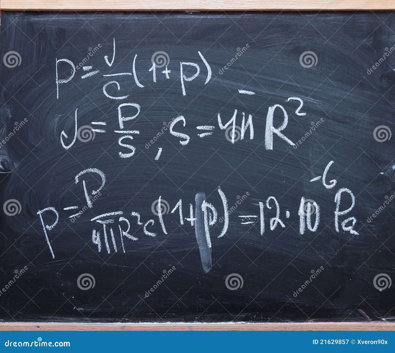Physics Formulas on Blackboard Stock Image - Image of handwriting ...