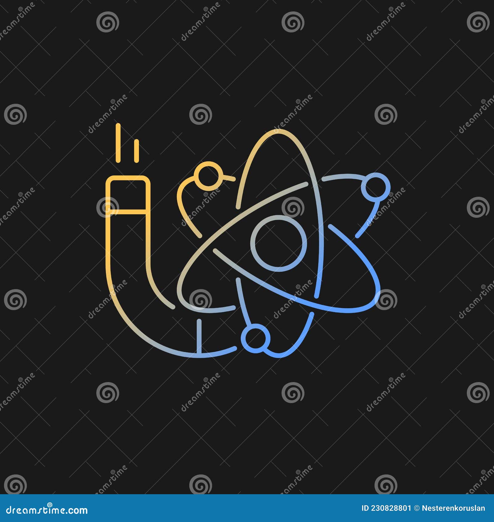 Physics Gradient Vector Icon for Dark Theme Stock Vector - Illustration ...