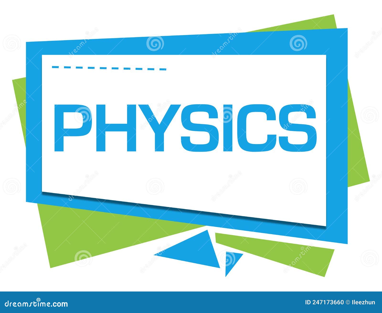 Physics Green Blue Squares Triangles Text Stock Illustration ...