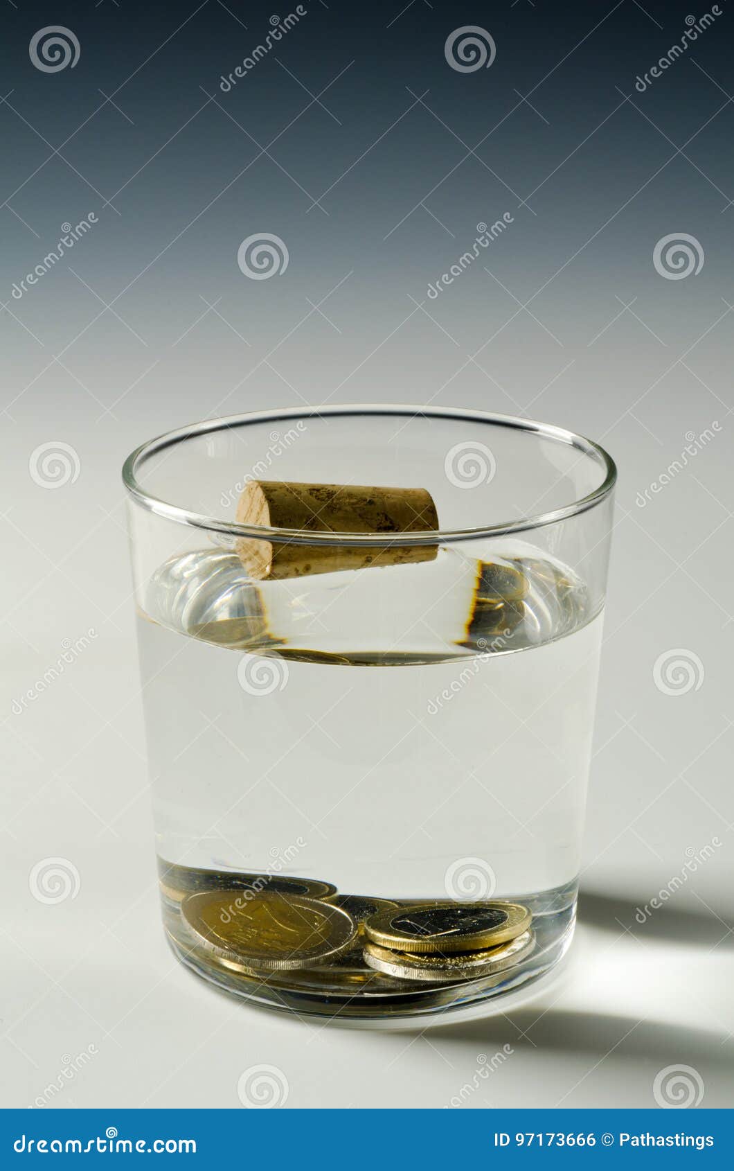 Physics. Heavy and Light Objects in Water. Stock Photo - Image of ...