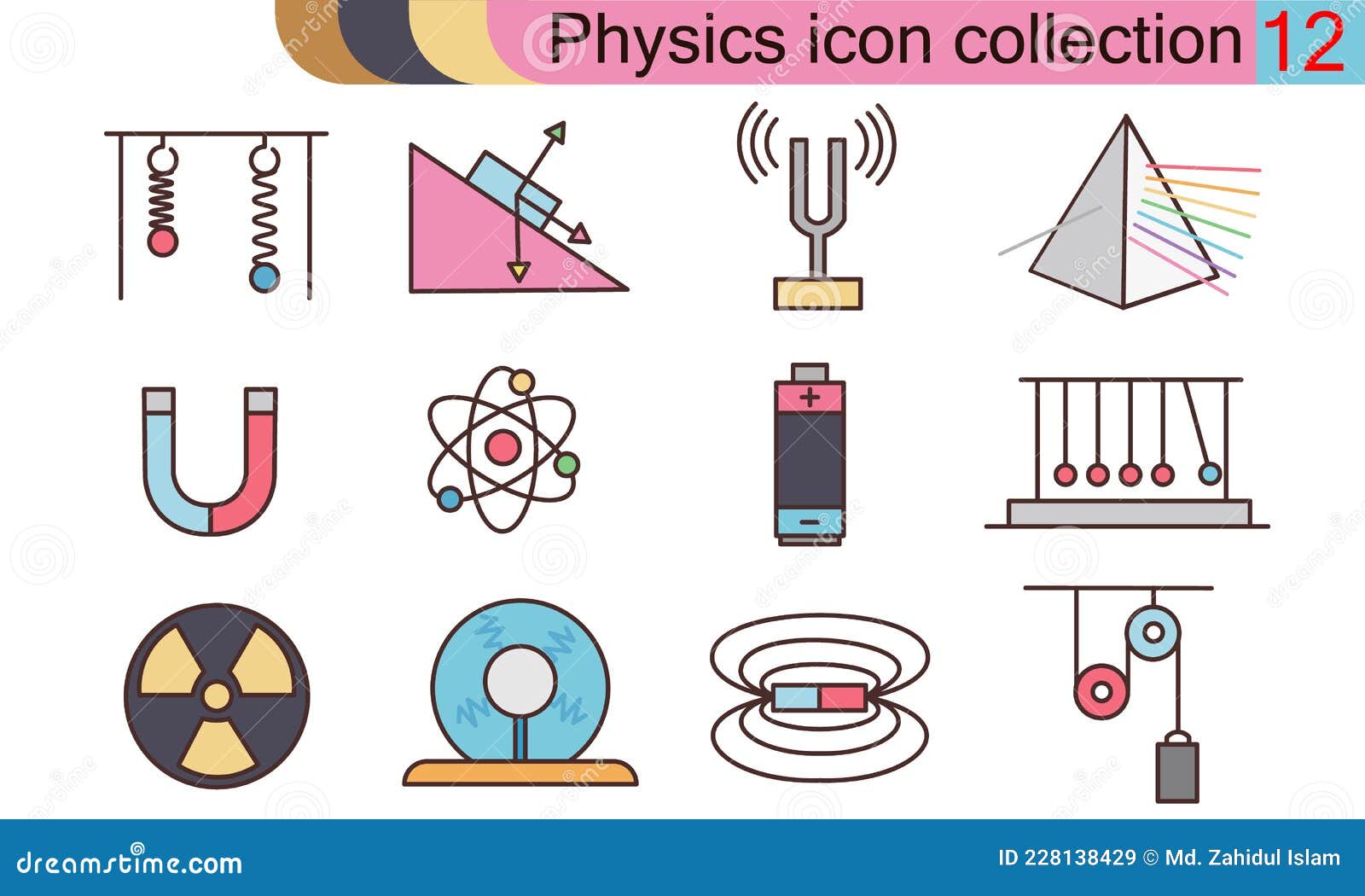 Hookes Law Vector Illustration. Physics Extend Spring Force Explanation ...