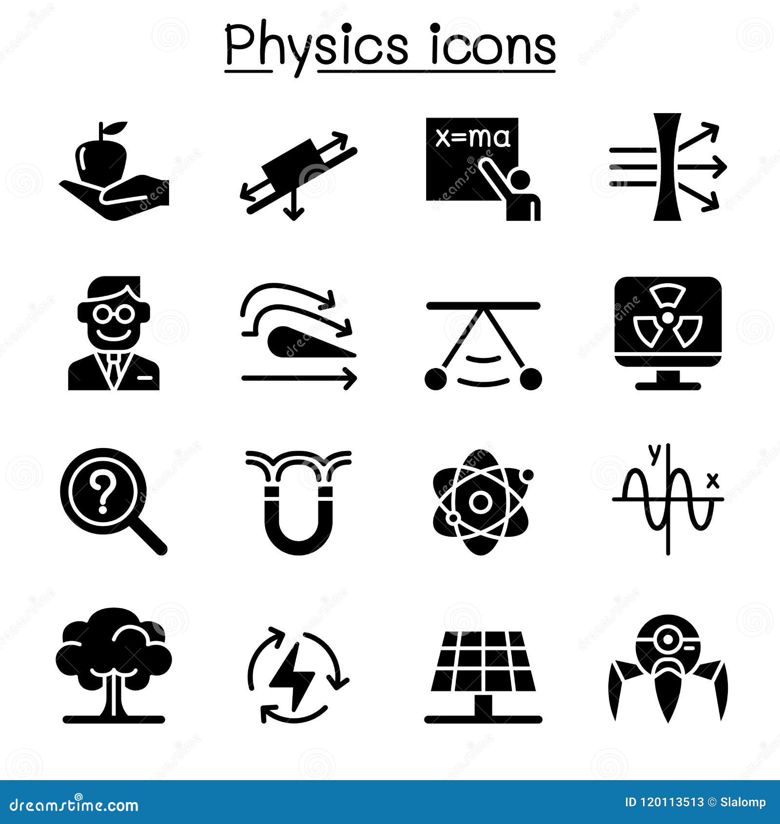 Physics icon set stock vector. Illustration of innovation - 120113513 Physics icon set stock vector. Illustration of innovation - 120113513