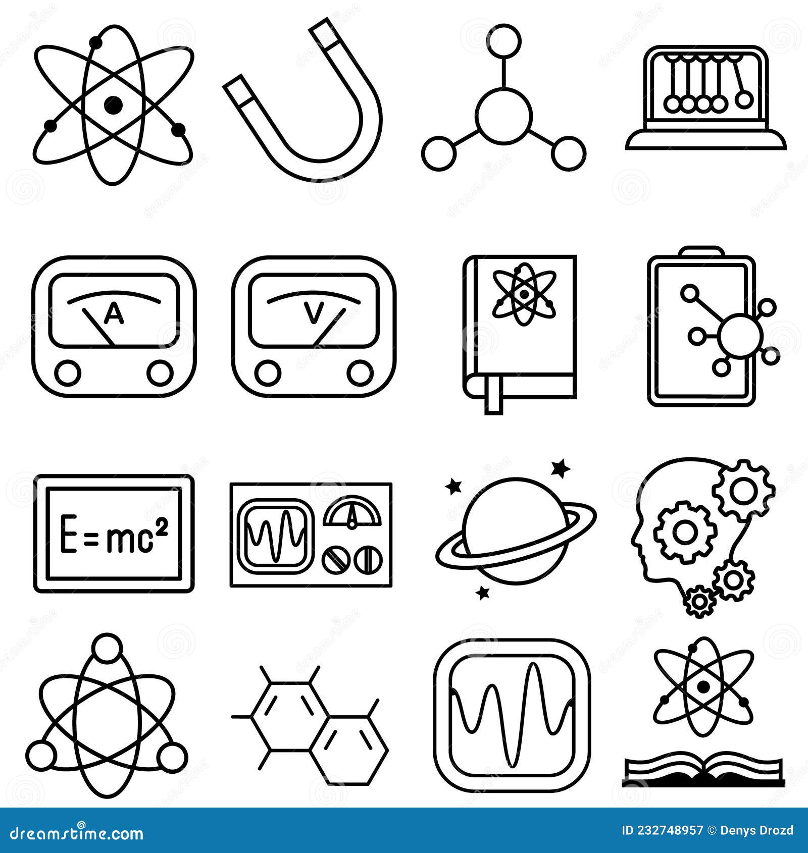 Physics Icon Vector Set. Studies Illustration Sign Collection. Science ...