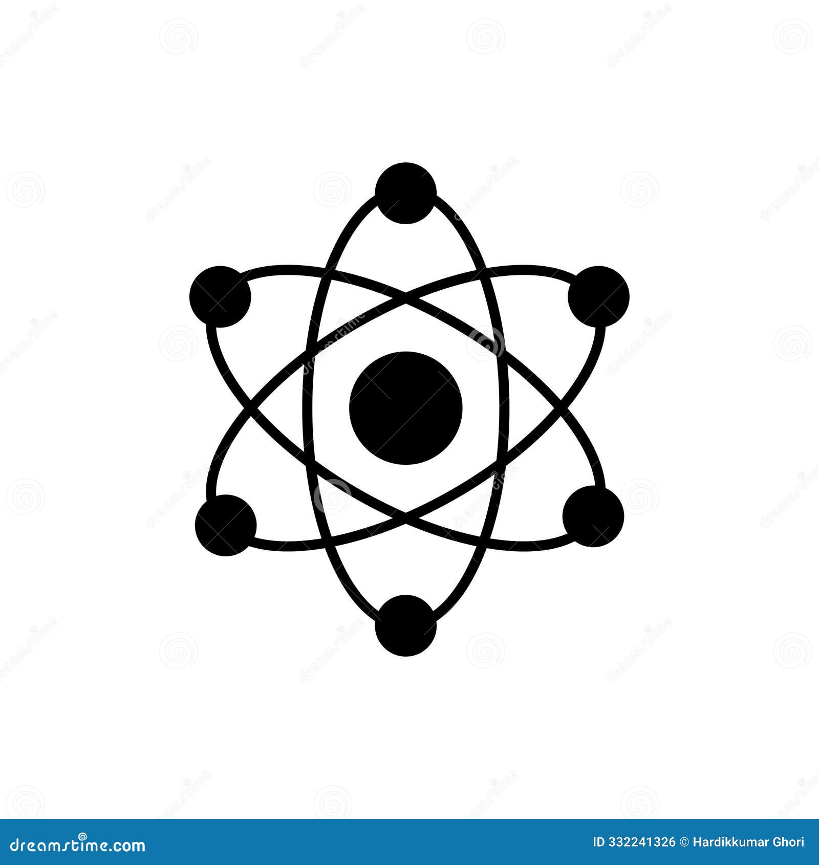 Physics Icon Set. Scientific Atom Nucleus Vector Symbol. Proton ...