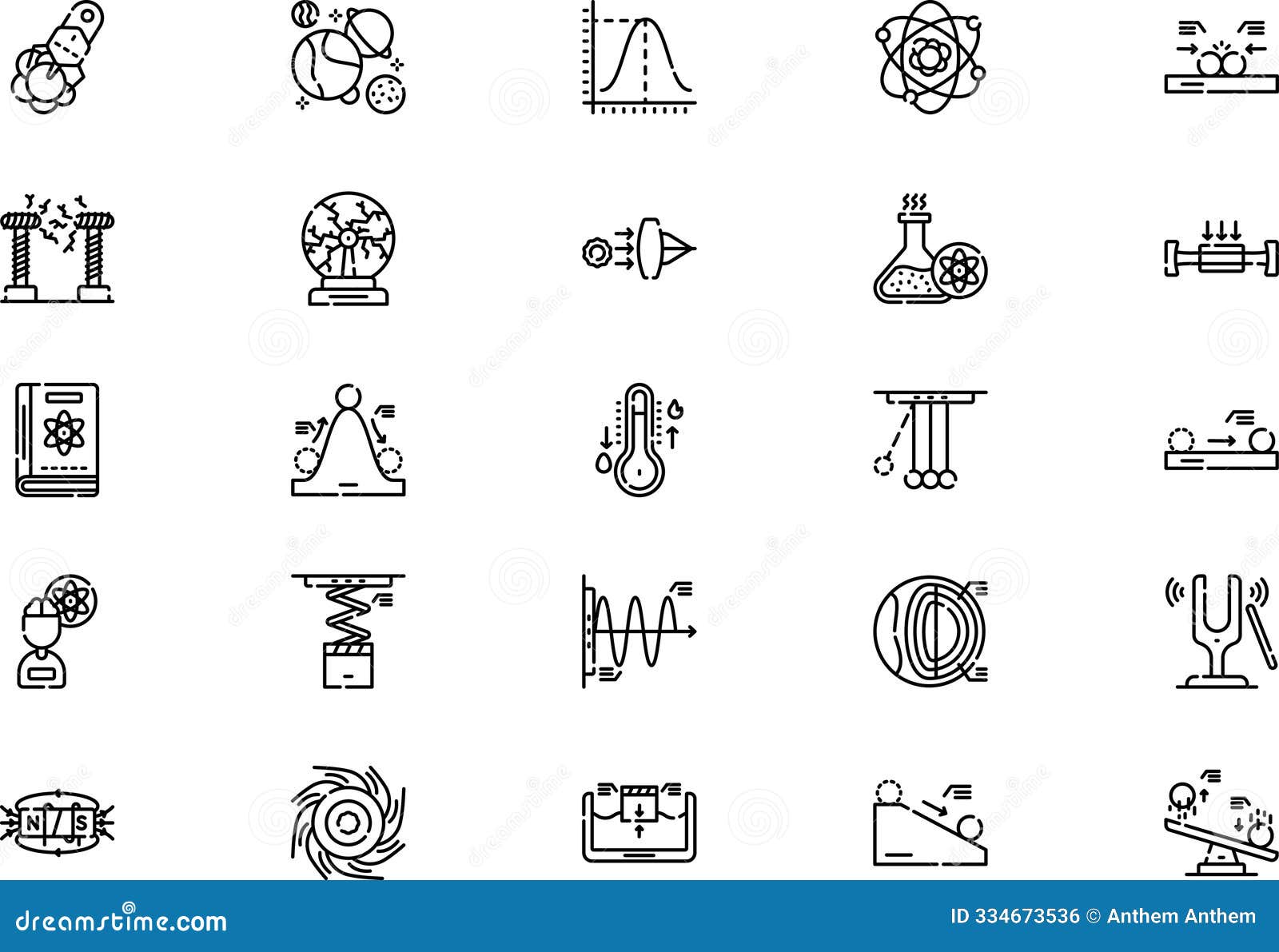 Physics Icons Collection is a Vector Illustration with Editable Stroke ...