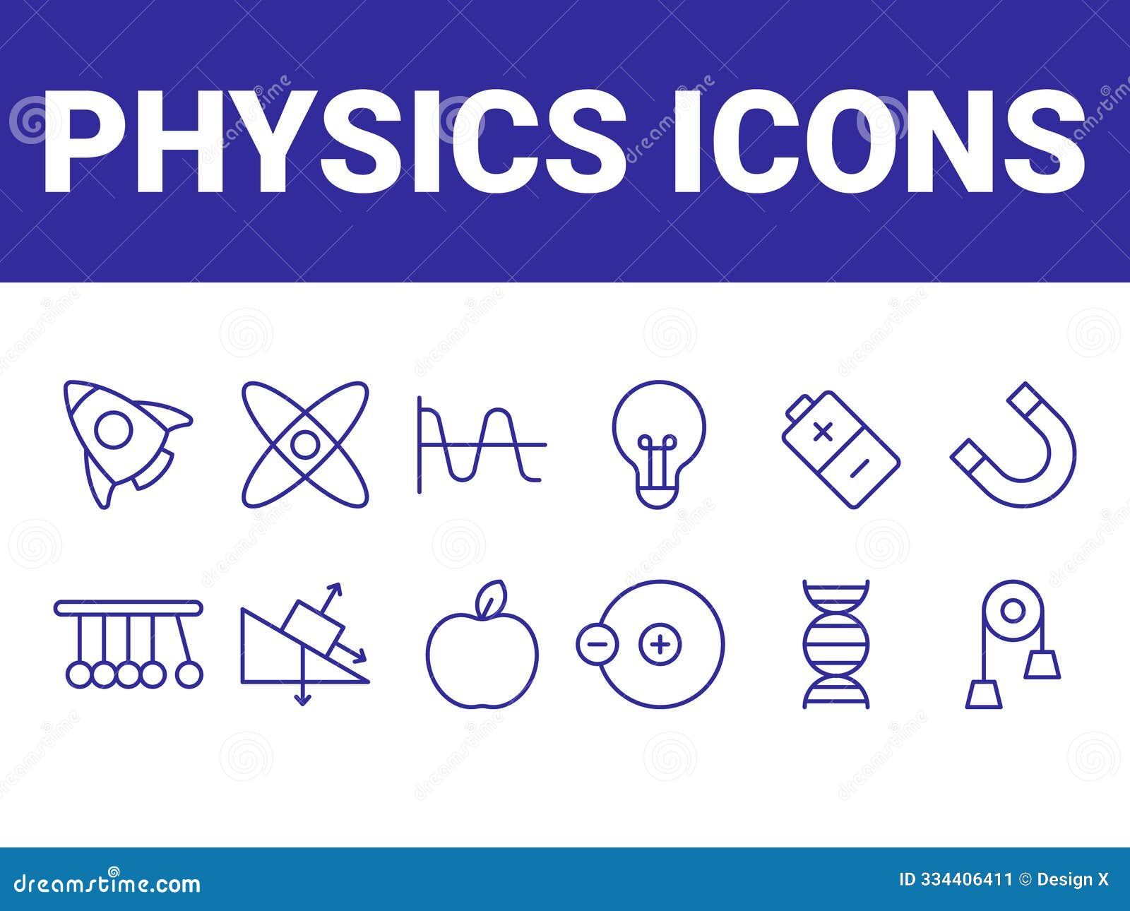 Physics Icons Set. Physics Icons Symbol Vector Stock Vector ...