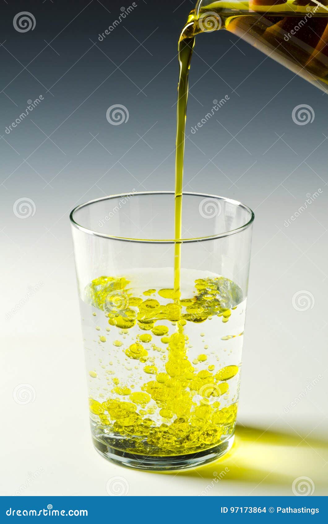 Physics. Immiscible Fluids, Oil and Water. 1 of 4 Image Series. Stock ...