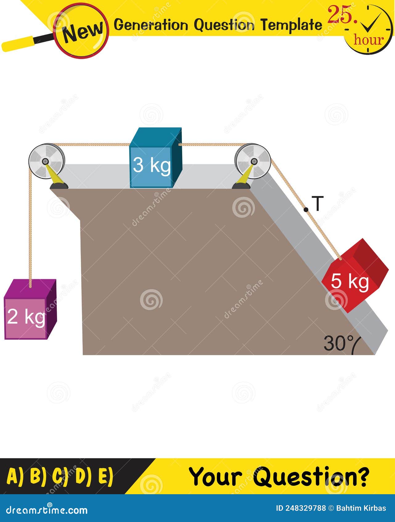 Physics, Inclined Plane, Question Template Stock Illustration ...
