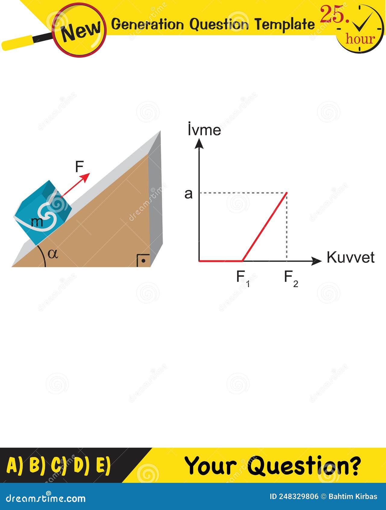 Physics, Inclined Plane, Question Template Stock Illustration ...