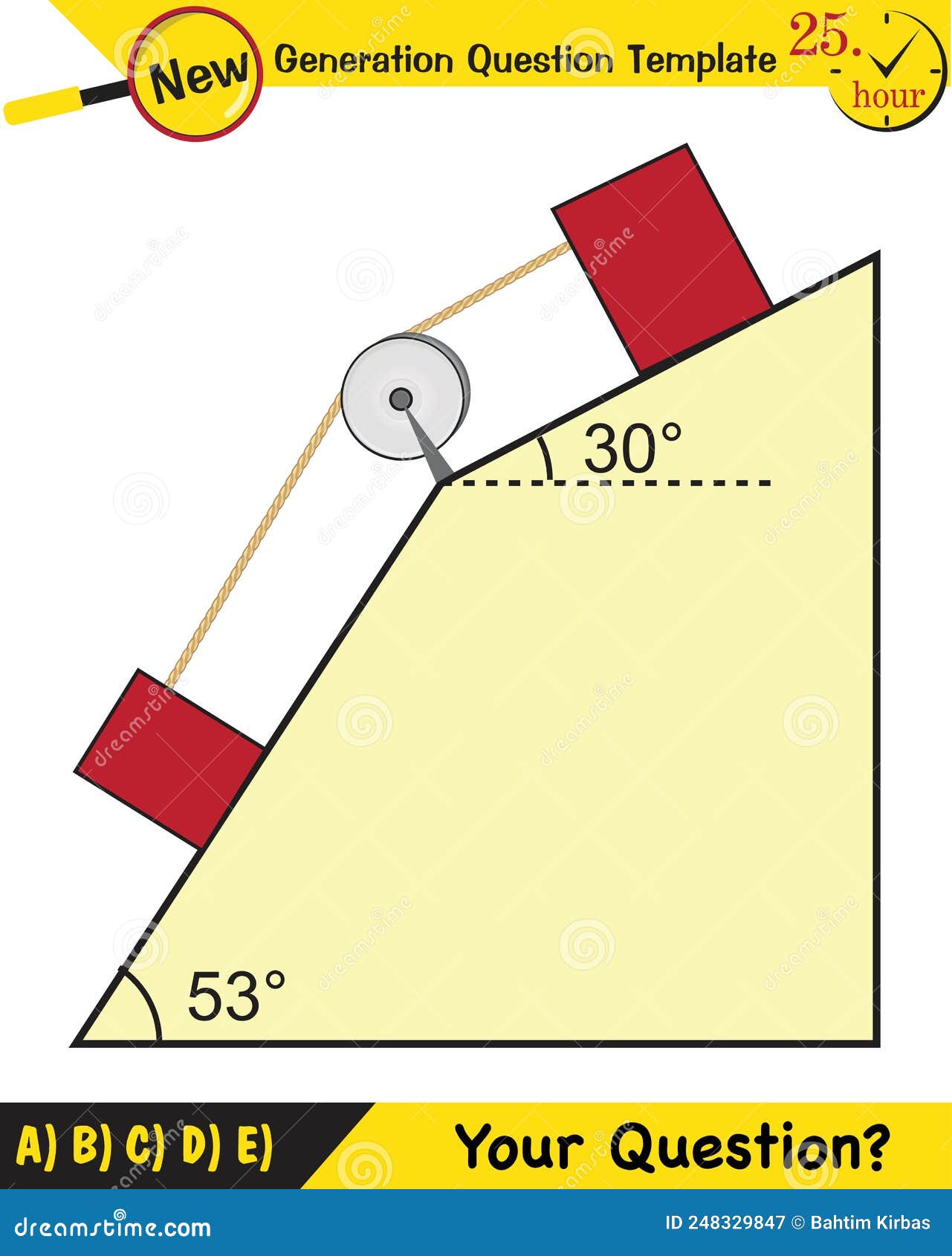 Physics, Inclined Plane, Question Template Stock Illustration ...