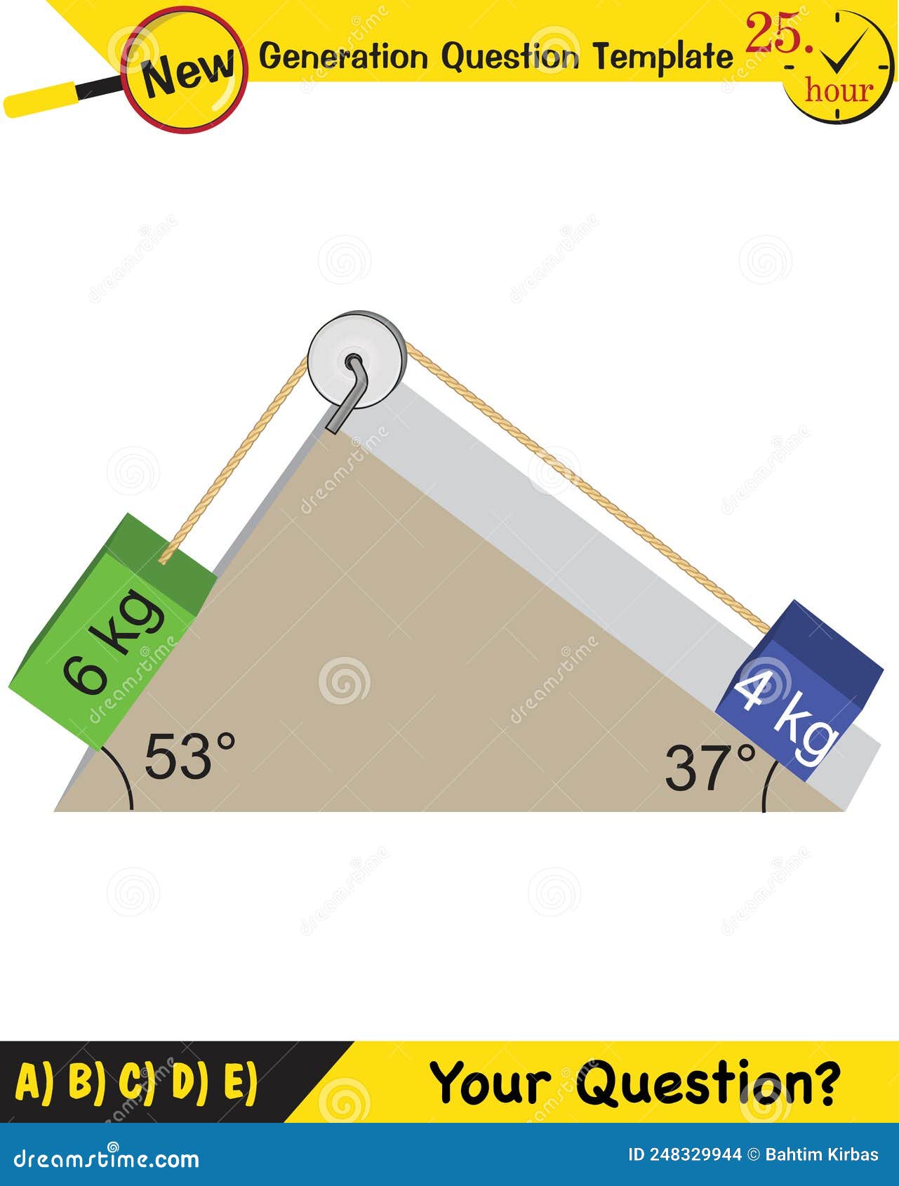 Physics, Inclined Plane, Question Template Stock Illustration ...