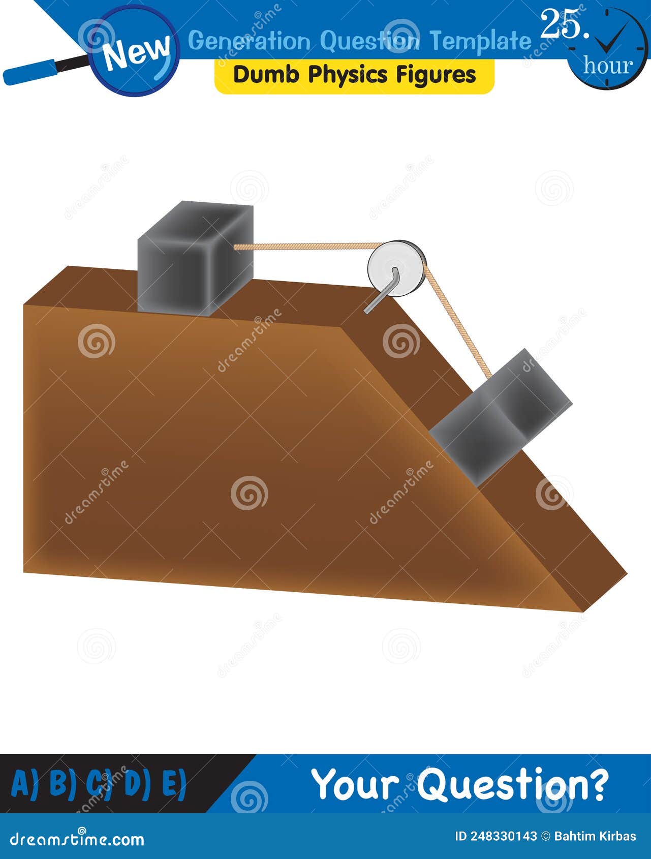 Physics, Inclined Plane, Question Template Stock Illustration ...