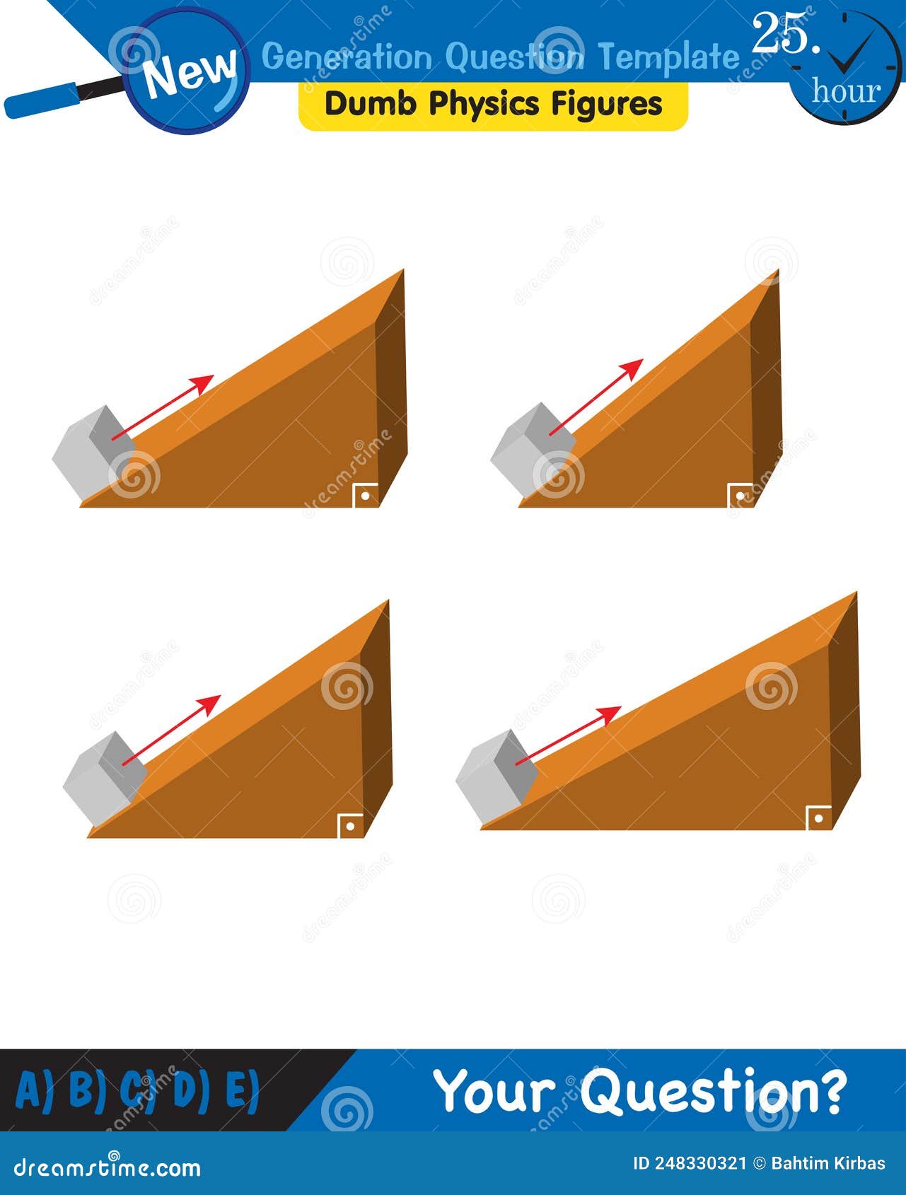 Physics, Inclined Plane, Question Template Stock Illustration ...