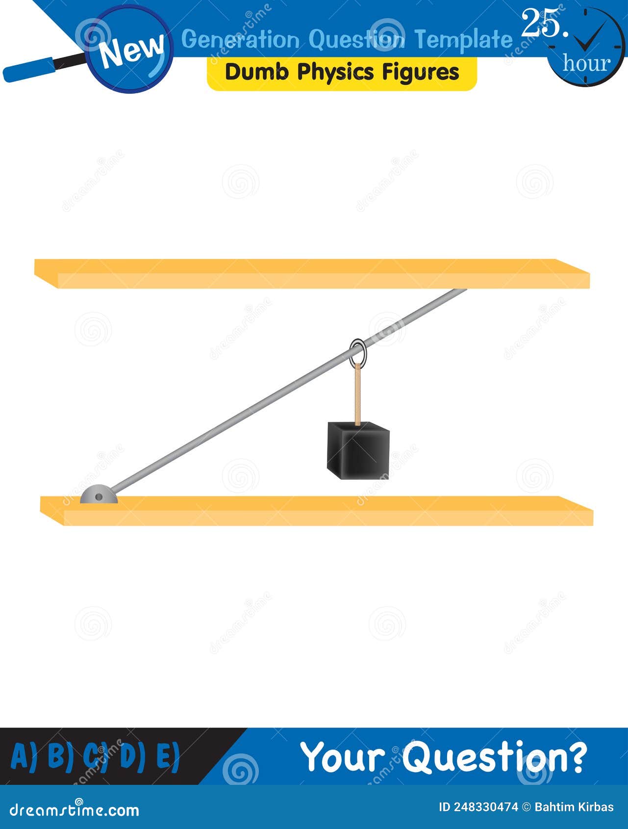 Physics, Inclined Plane, Question Template Stock Illustration ...