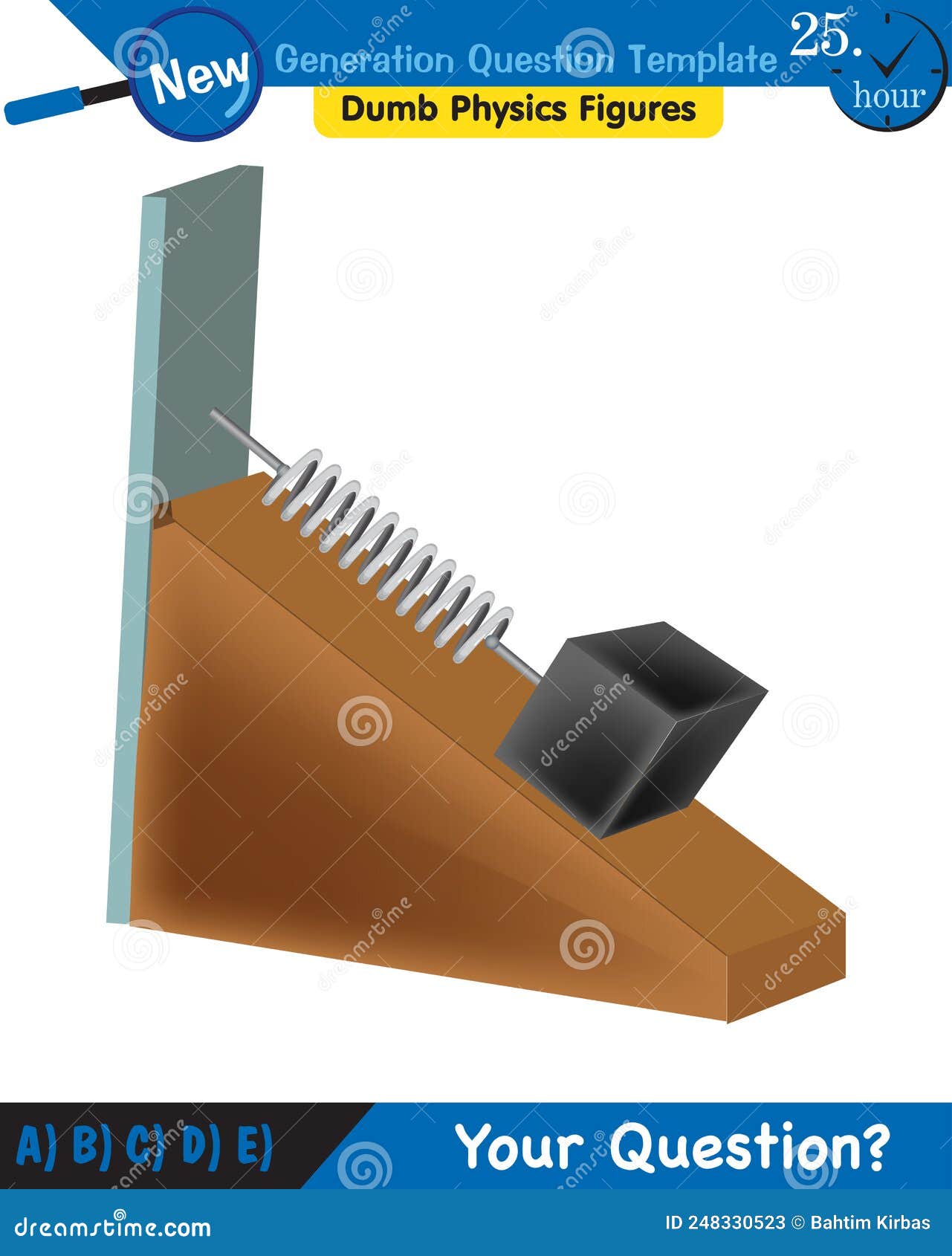 Physics, Inclined Plane, Question Template Stock Illustration ...