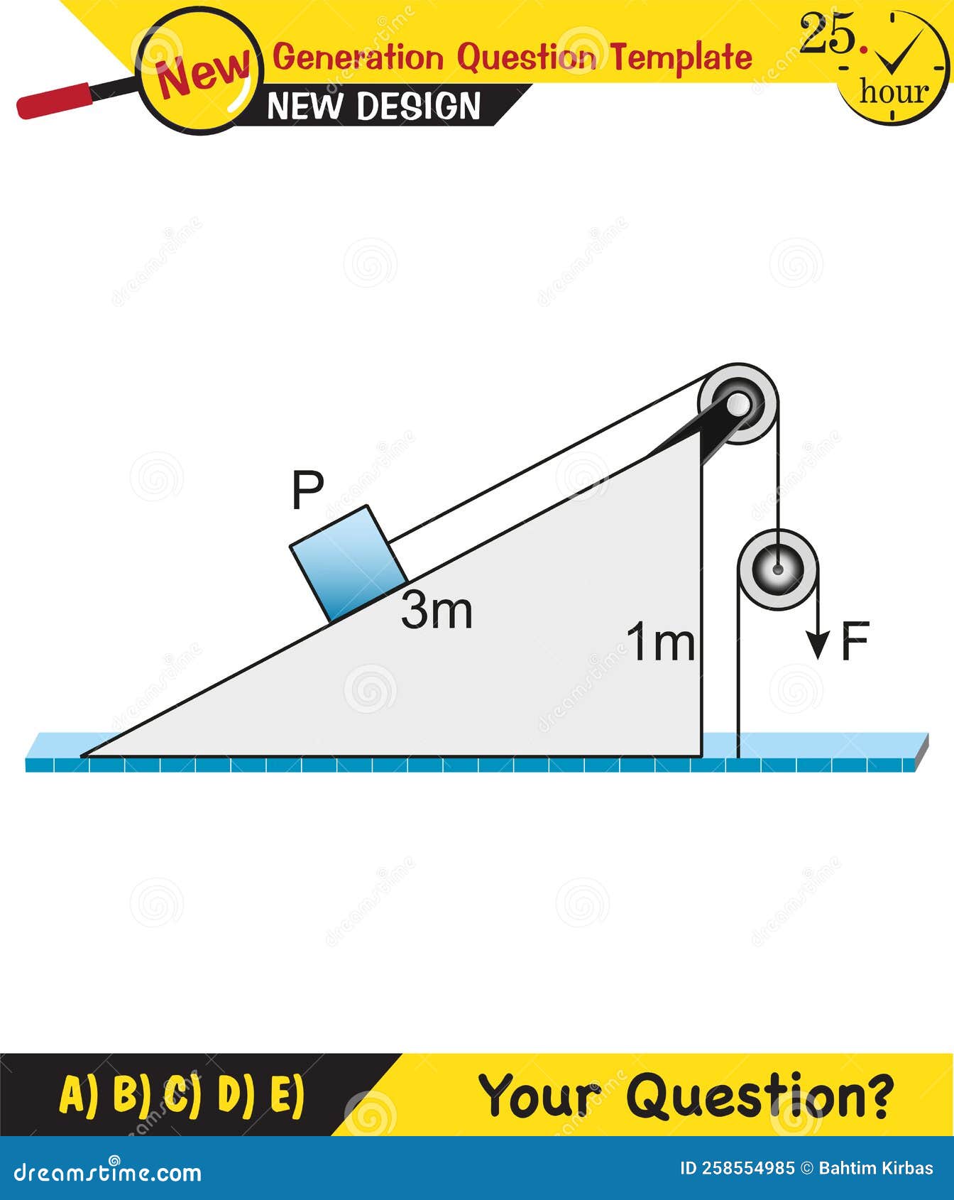 A Box On An Inclined Plane With A Pulley. Physics. Simple Machines ...
