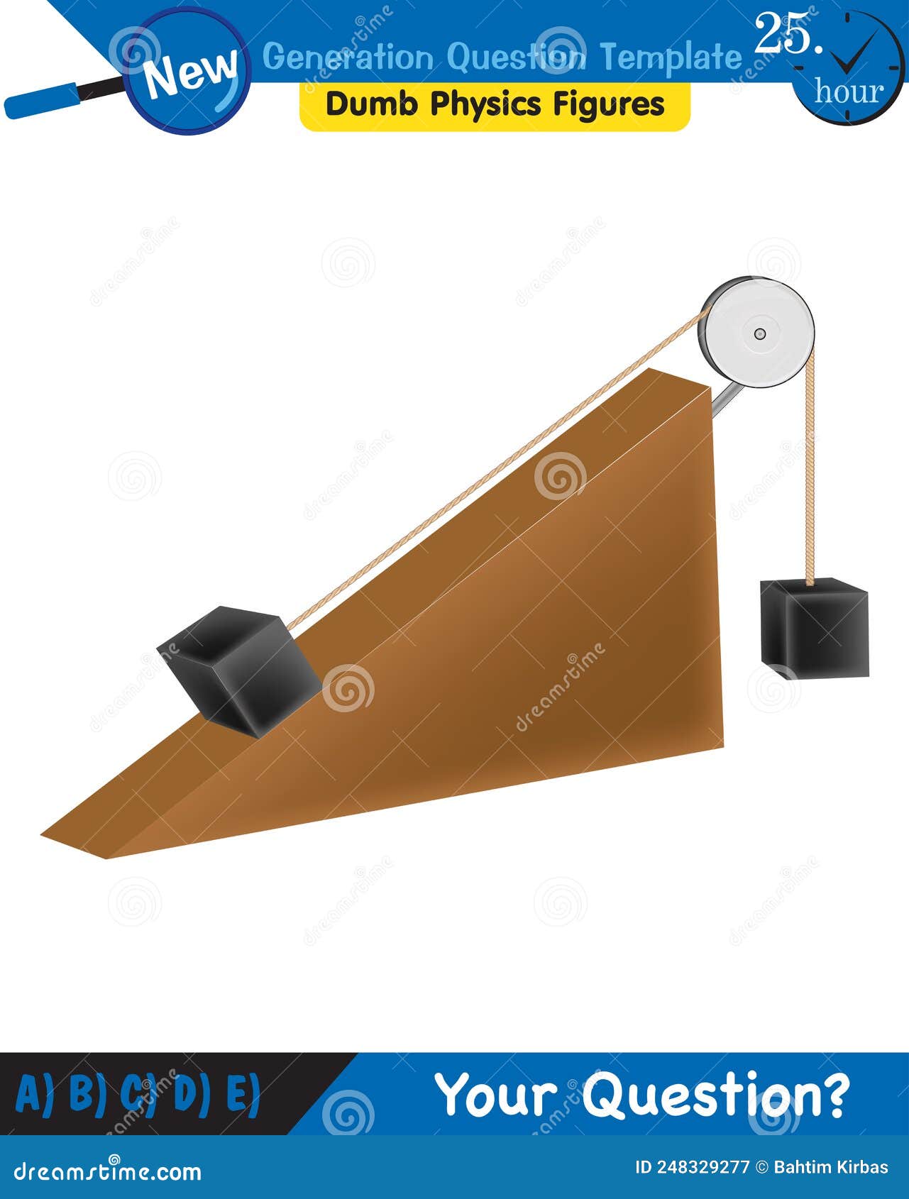 Physics, Inclined Plane, Question Template Stock Illustration ...