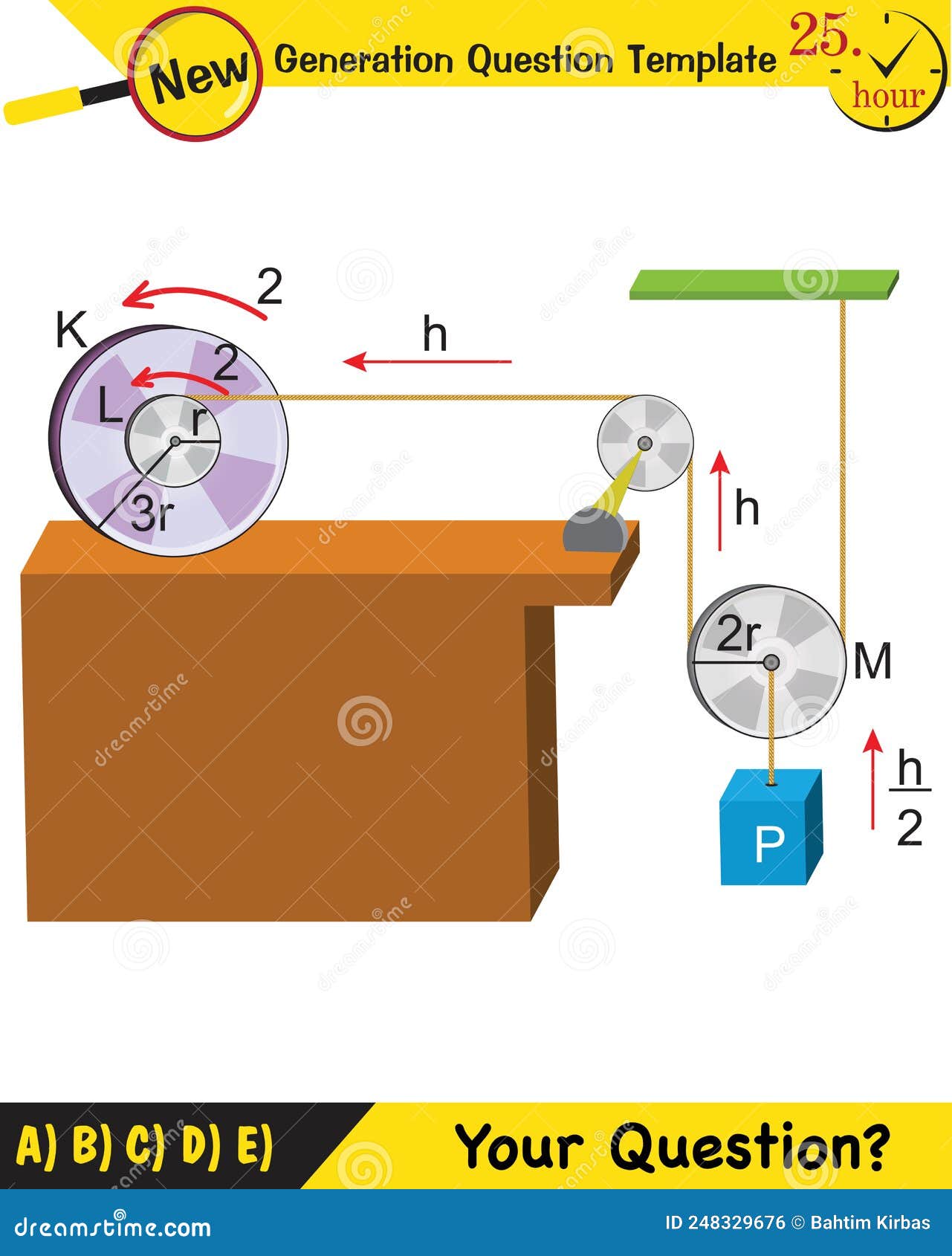 Physics, Inclined Plane, Question Template Stock Illustration ...