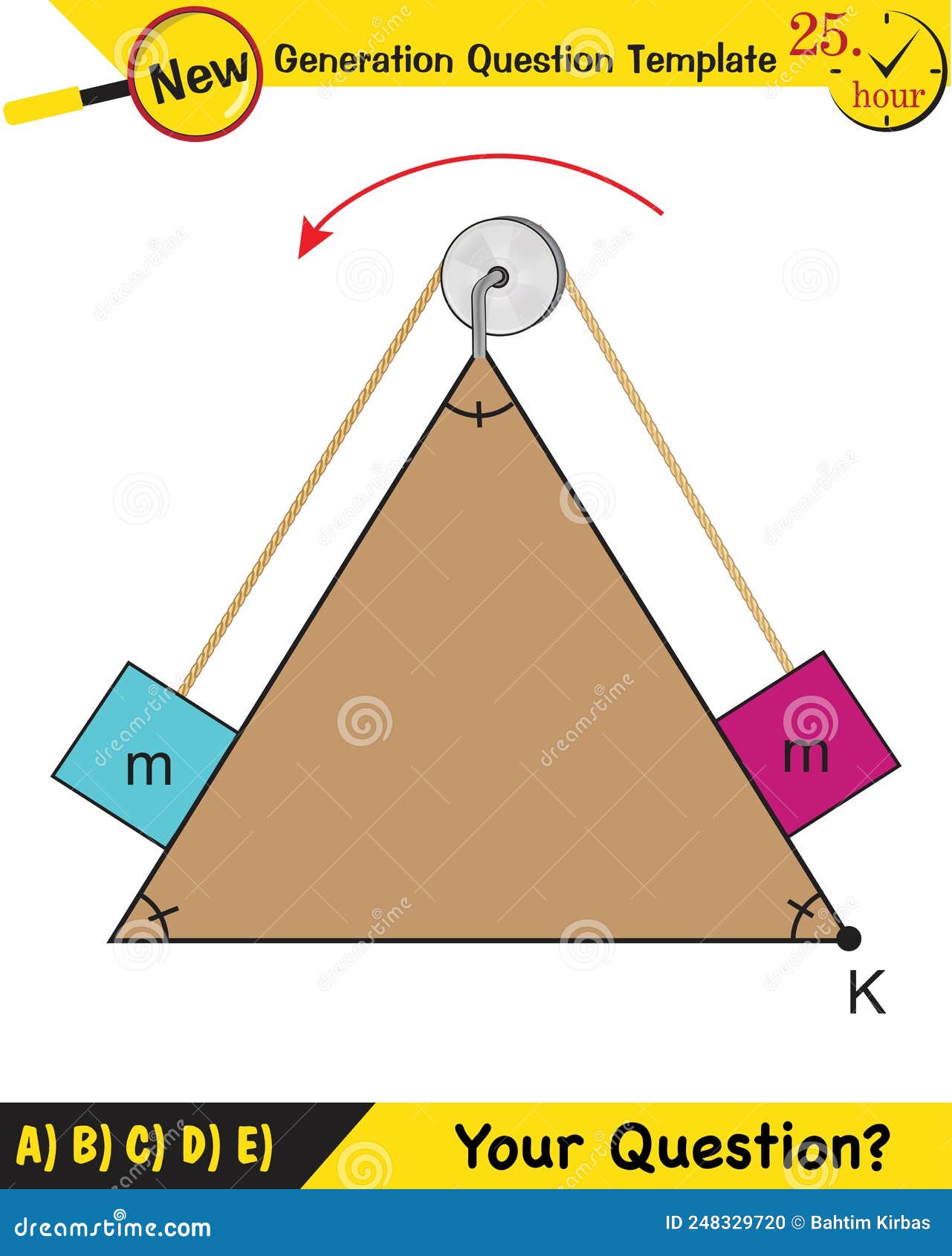 Physics, Inclined Plane, Question Template Stock Illustration ...